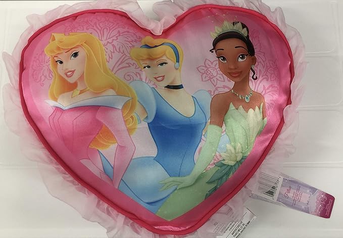 Amazon.com: Disney Princess 'Royal Princesses' Heart Shape Pillow ...