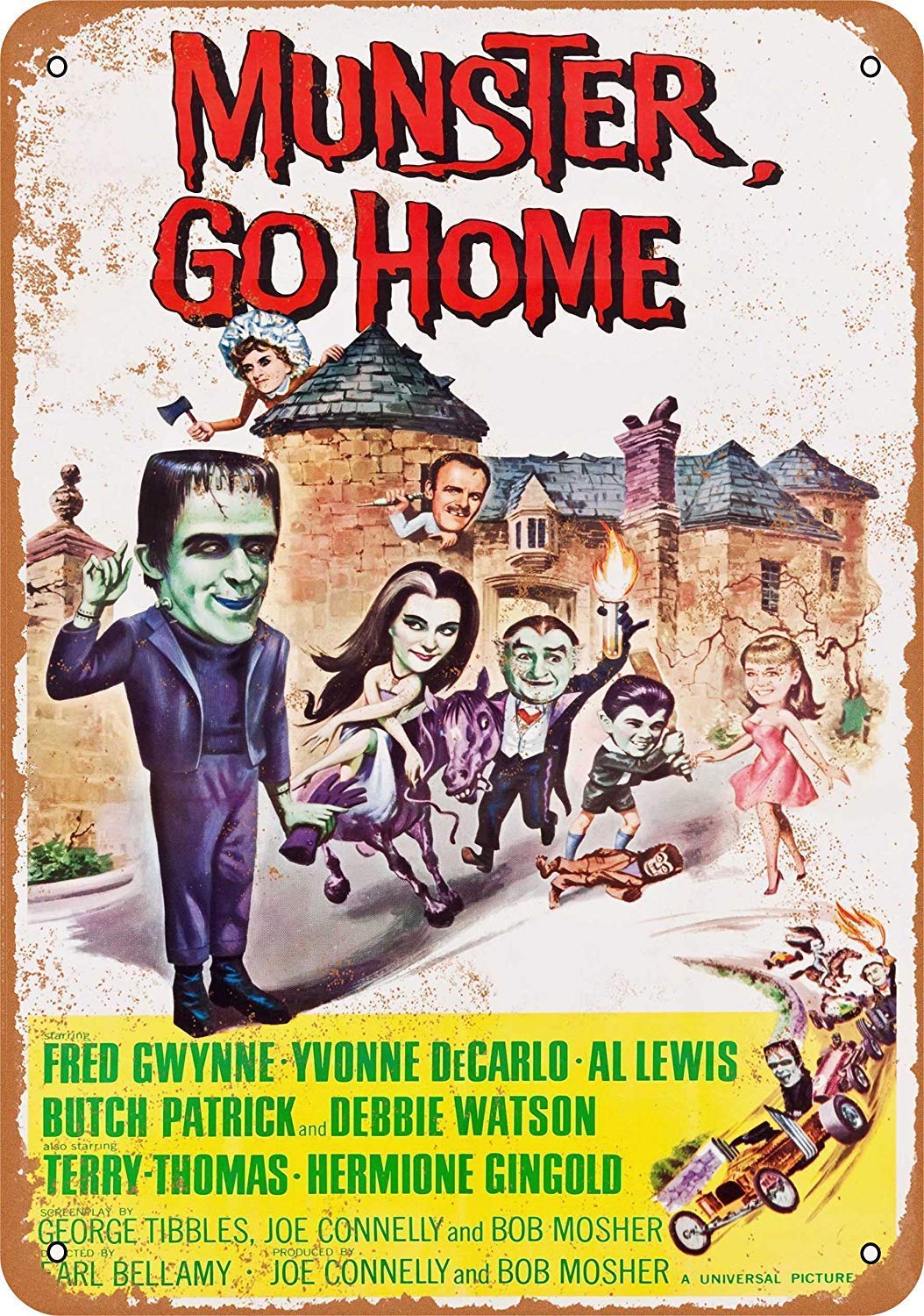 Amazon.com: Tin Sign 1966 Munster Go Home Movie - Vintage Metal Sign 8 ...
