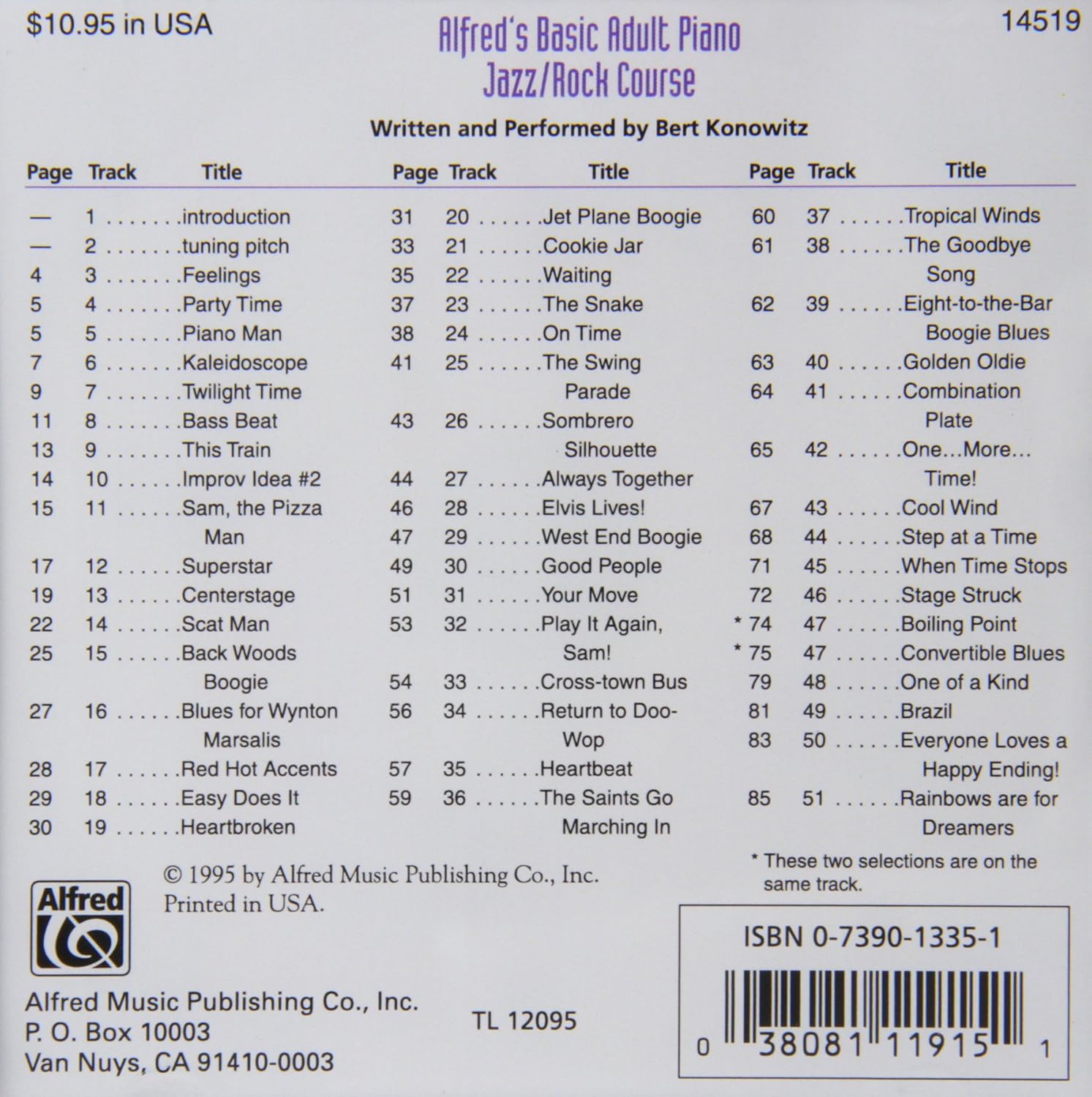 Amazon | Alfred's Basic Adult Piano Jazz/Rock Course | Konowitz, Bert ...