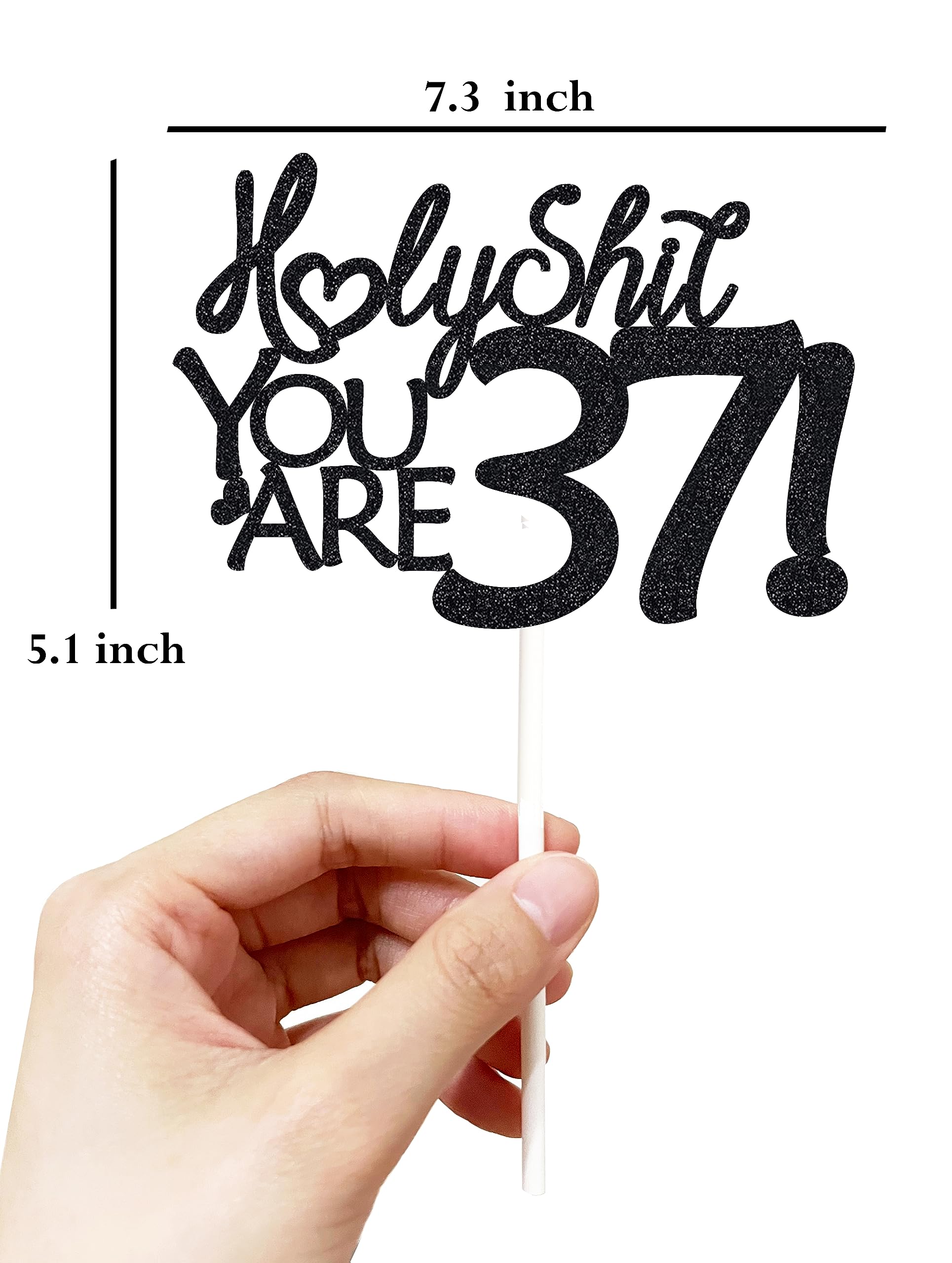 Snapklik.com : 37 Birthday Cake Toppers-Black Glitter, Funny 37th Cake ...