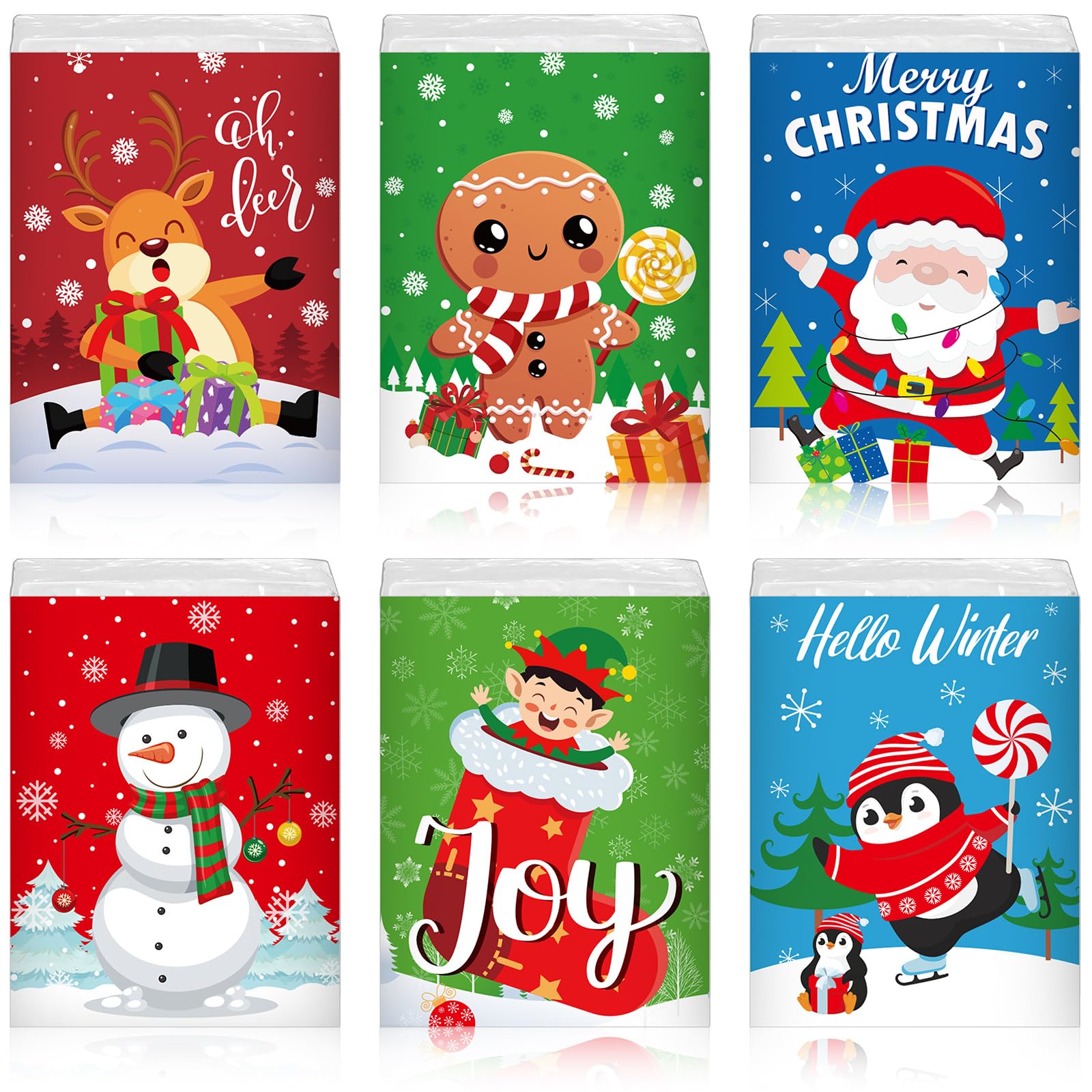 Amazon.com: Sayglossy 120 Pcs Christmas Facial Tissues Christmas Travel ...