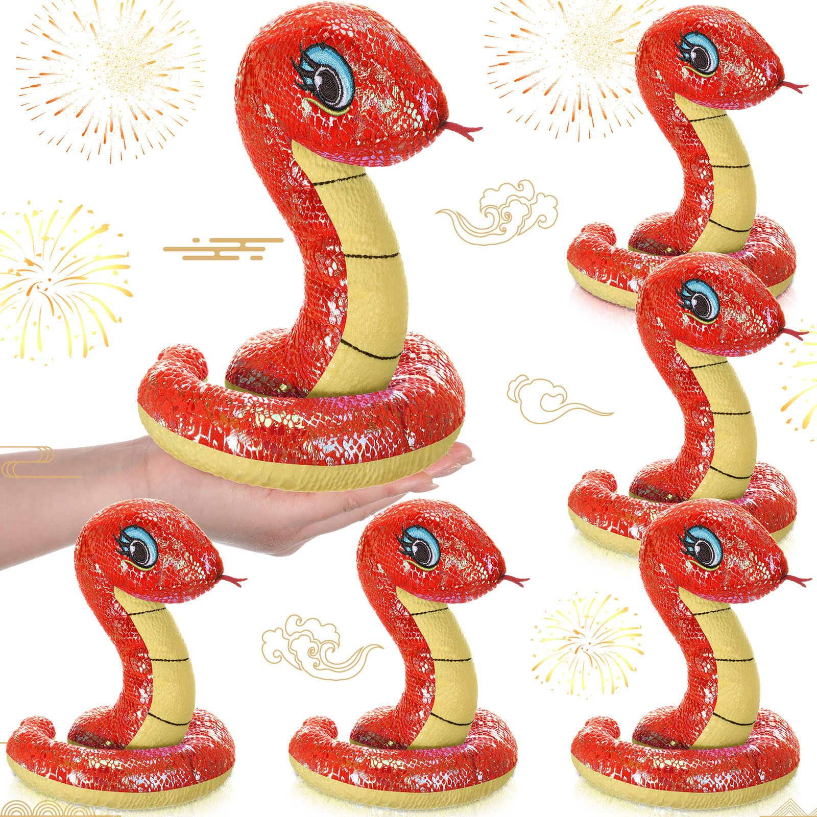 Amazon.com: VioraWhite 6 Pcs Shiny Stuffed Snake Mascot Ornament 2025 ...