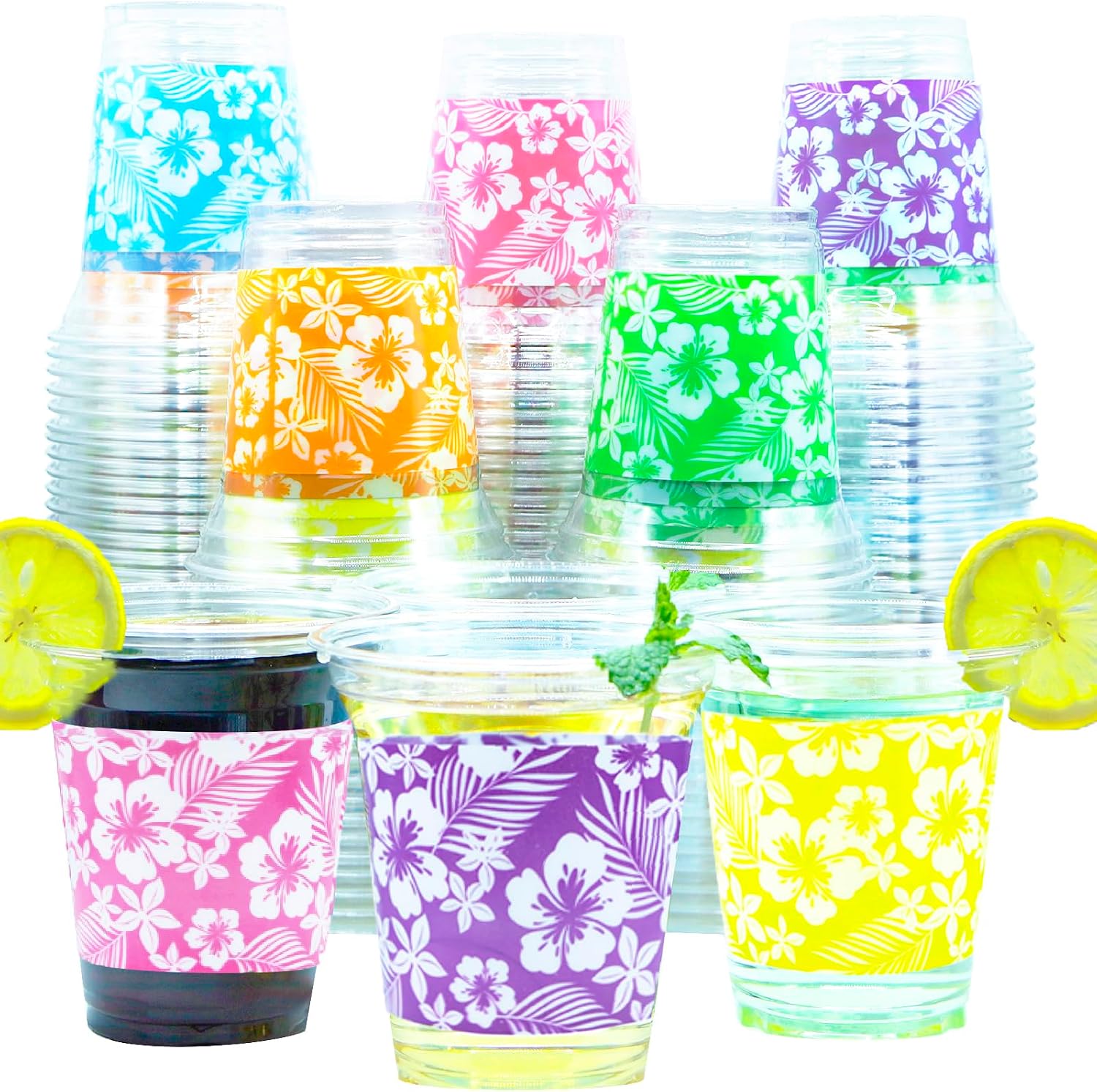 Amazon.com: Decodinli 48 Pack 14 OZ Hawaiian Cups for Party Luau ...