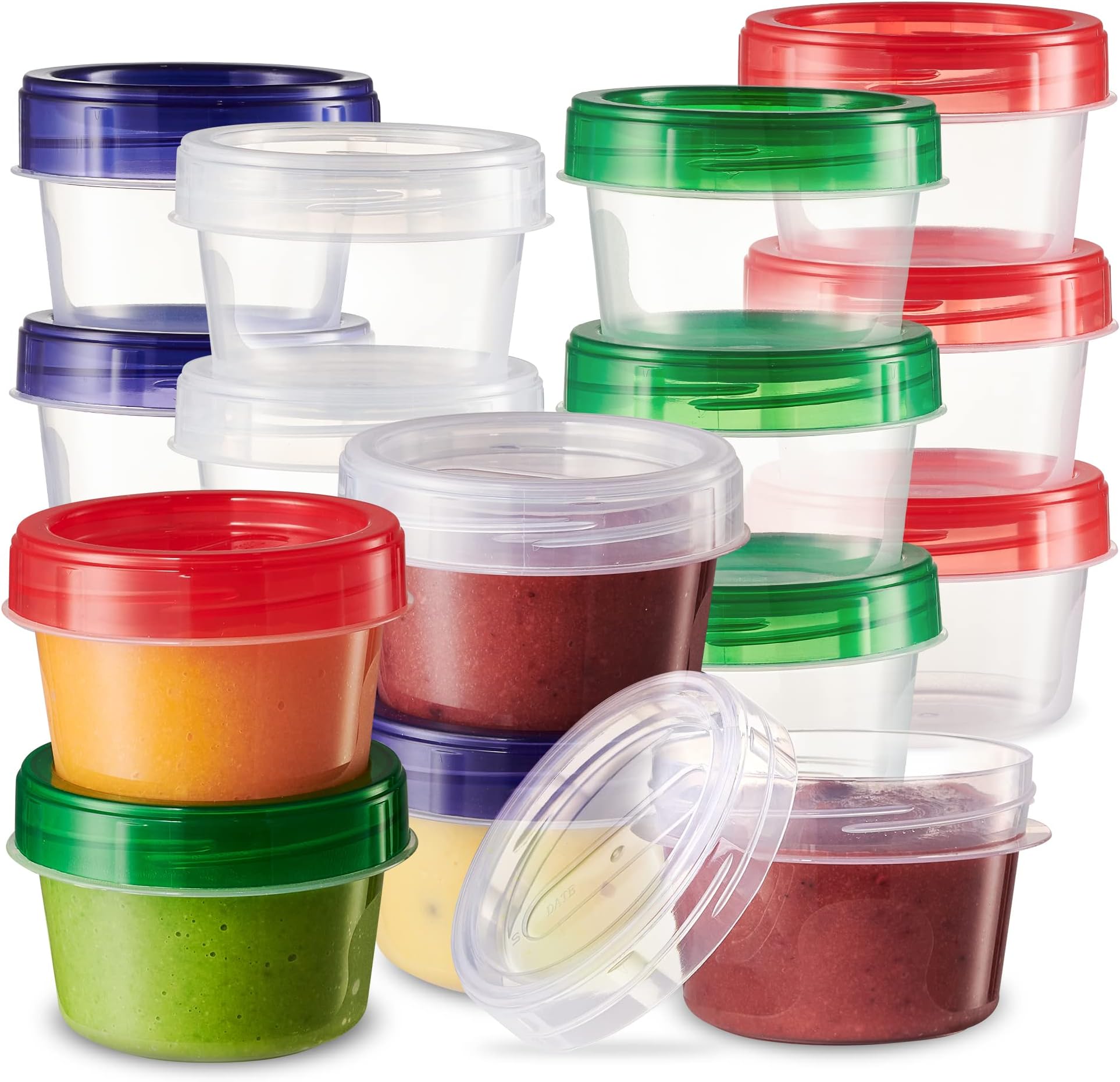 Amazon.com : Baby Food Storage Containers w Write What You Want Lids ...