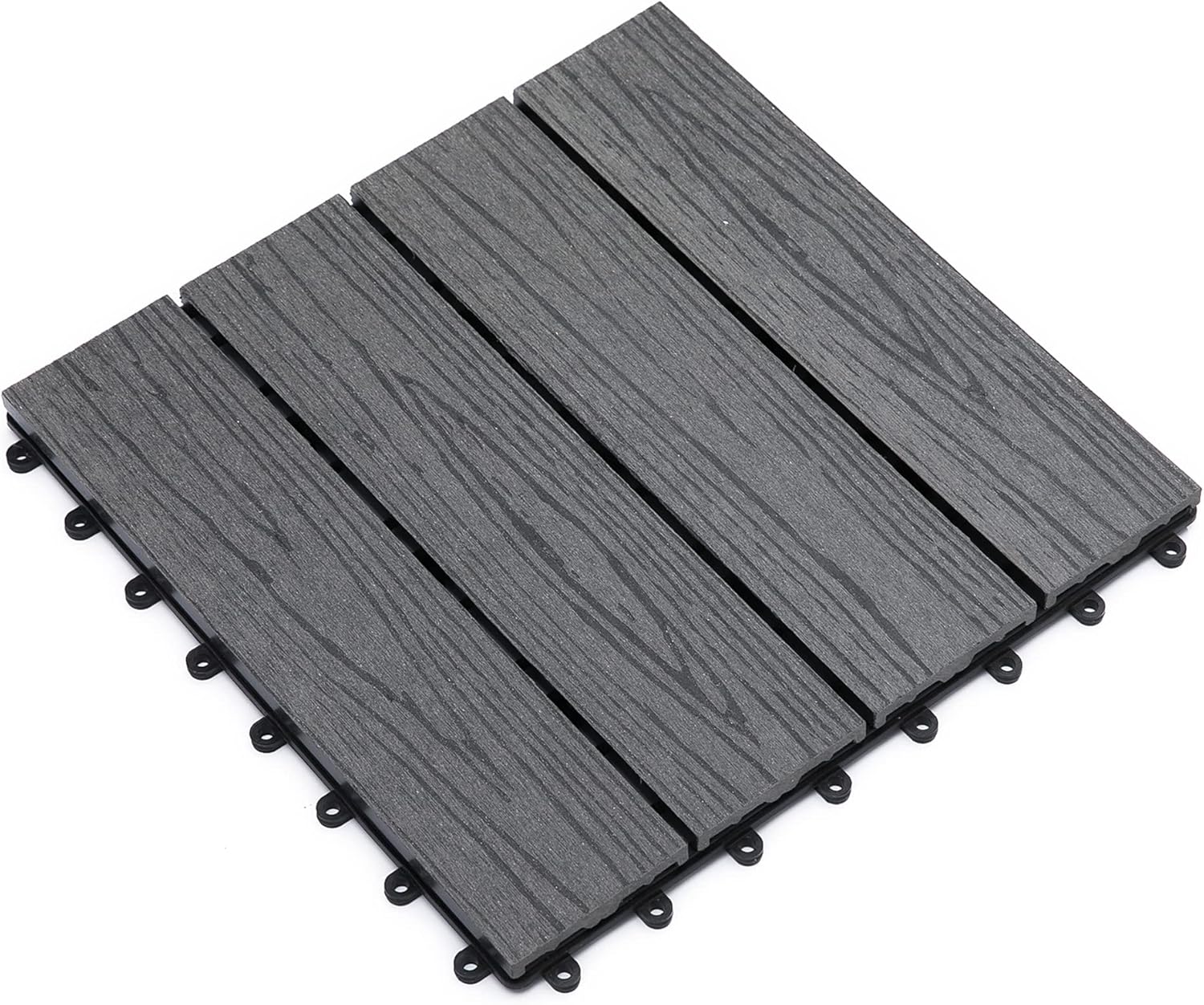 Outsunny HDPE Interlocking Deck Tiles, 11 Pack 12" x 12" Outdoor Tiles ...
