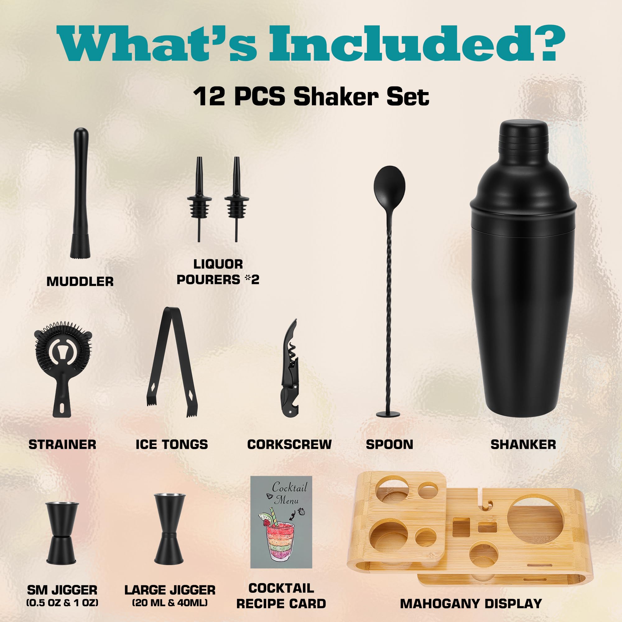 Snapklik.com : Cocktail Shaker Set - 12-Piece Complete Bartender Kit ...