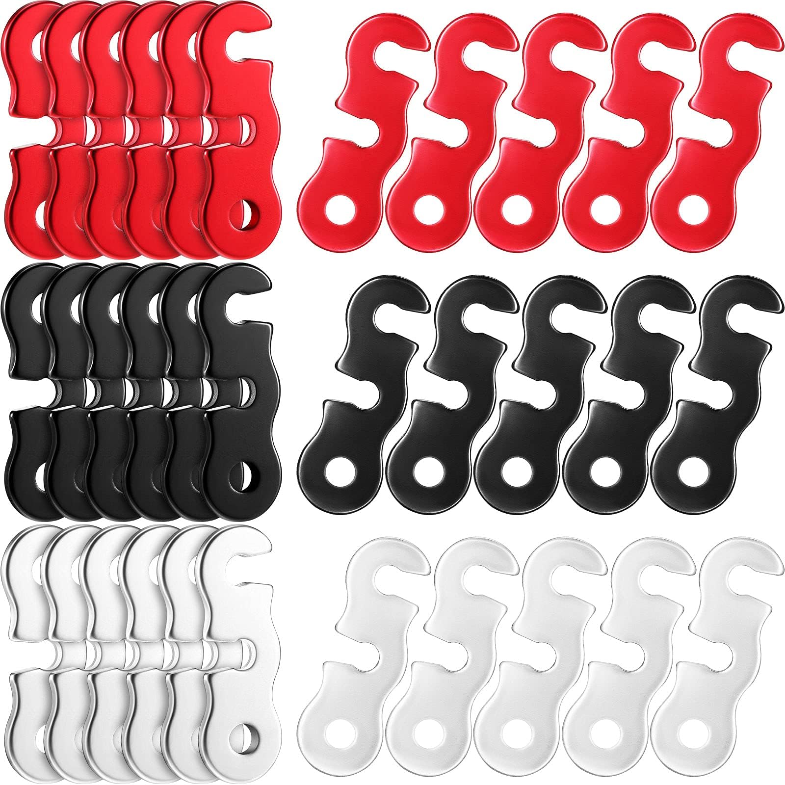 Amazon.com: SING F LTD 30PCS 3 Holes Rope Tensioner Cord Adjuster ...