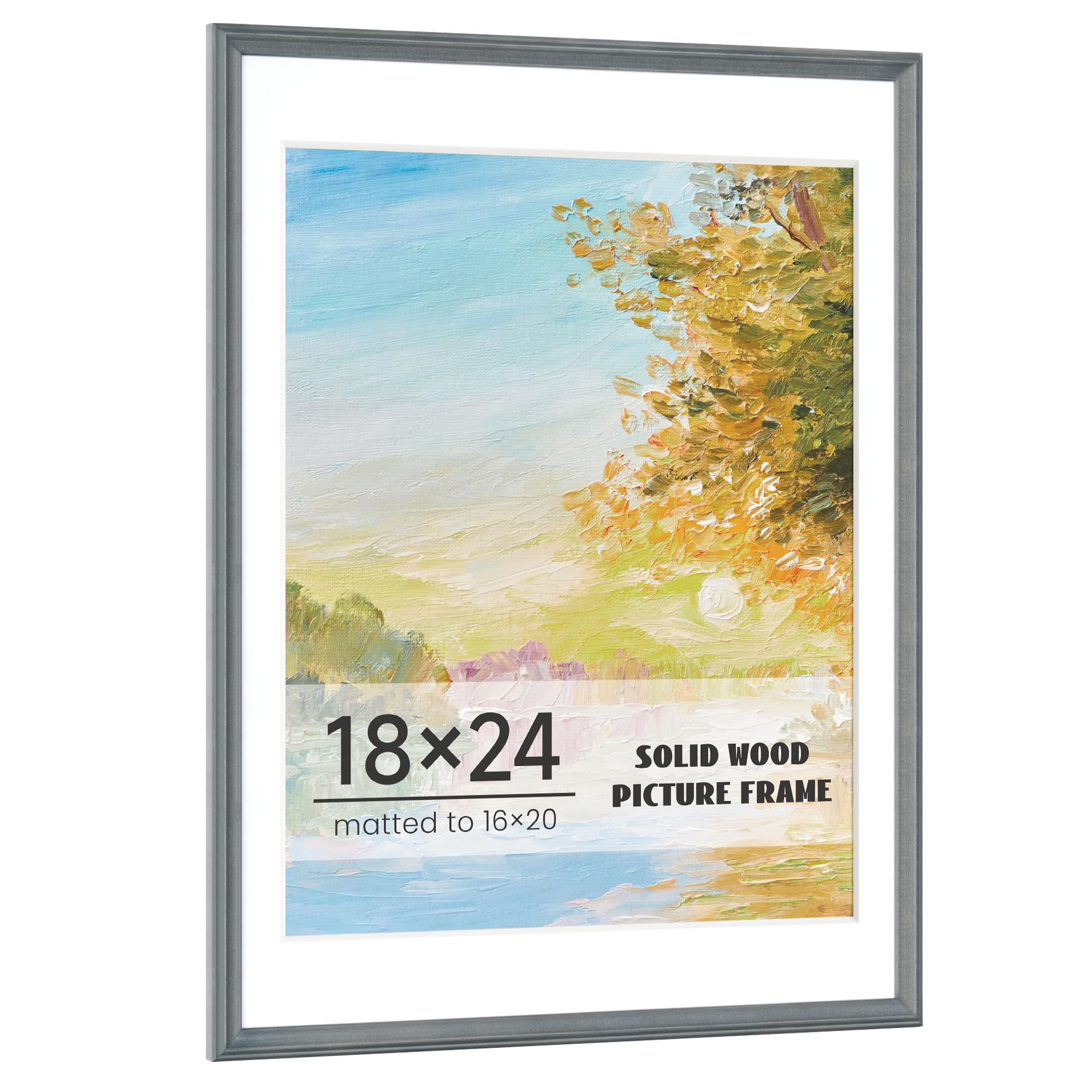 Amazon.com - FLYJOE 18x24 Picture Frame, Solid Wood Frame with High ...