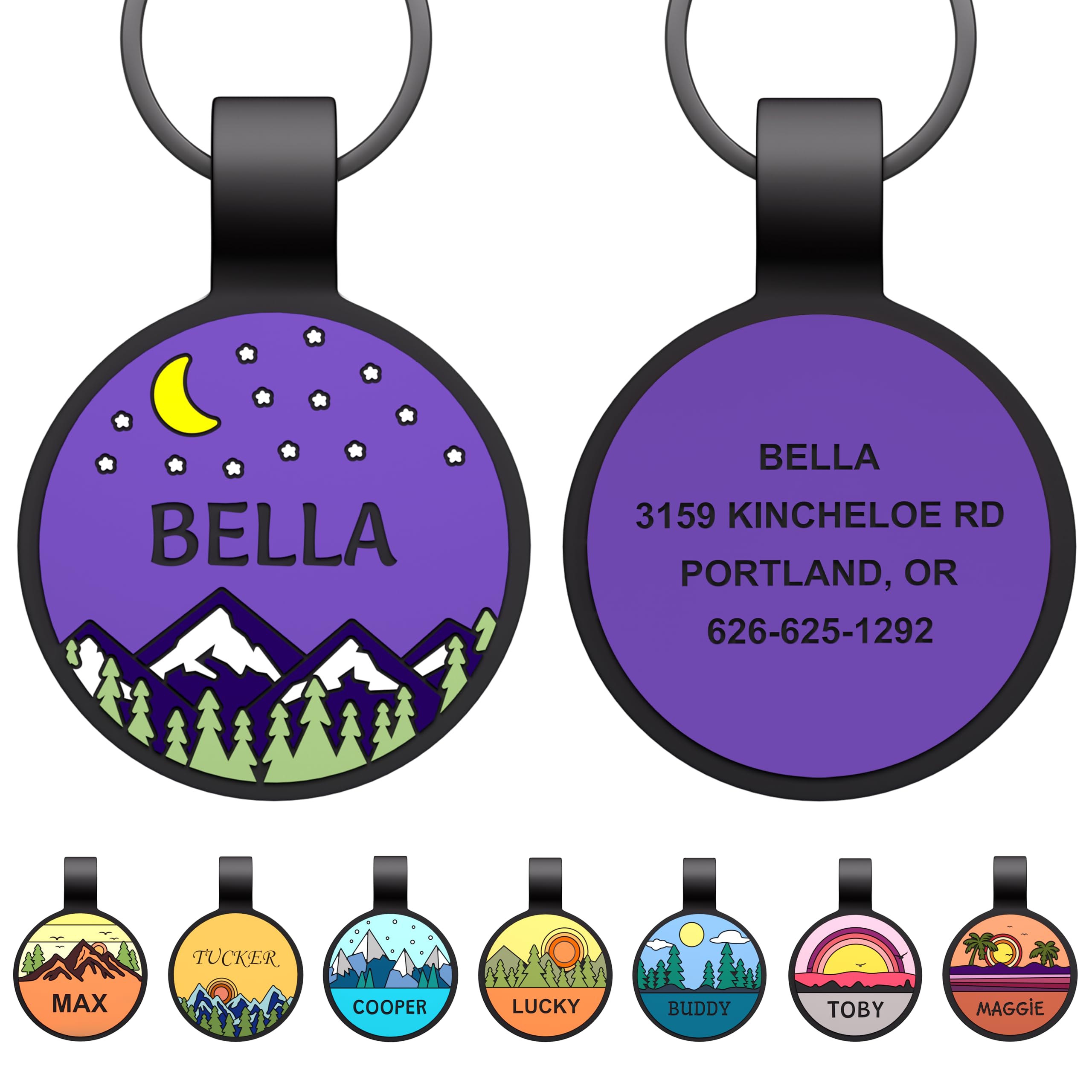Amazon.com: Silent Silicone Dog Tags, Personalized Engraved Pet ID Tags ...