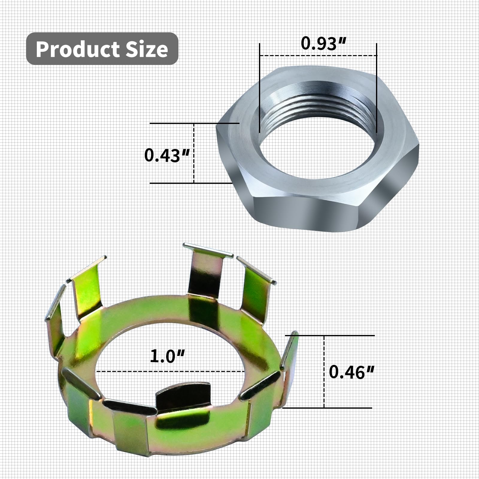 Snapklik.com : Vanshly6-191 6-190 Trailer Wheel Axle Nuts And Retainers ...