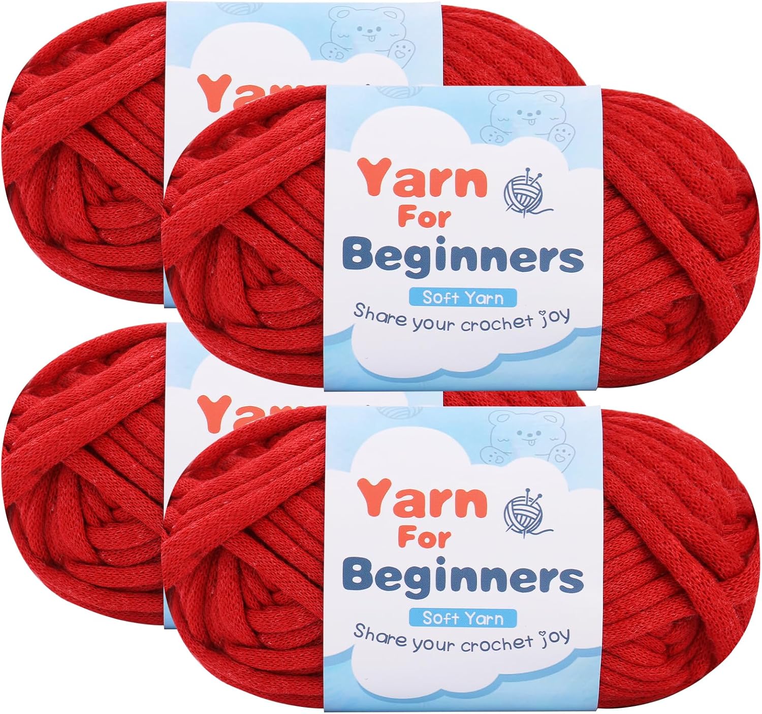 Amazon.com: Hssugi Easy Yarn for Beginners, 4x50g Beginner Chunky Yarn ...