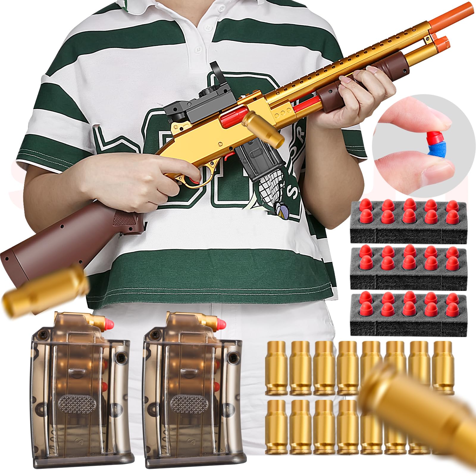 Realistic Guns For Kids Foam Bullet Shotgun Toy - Shell-Ejecting ...