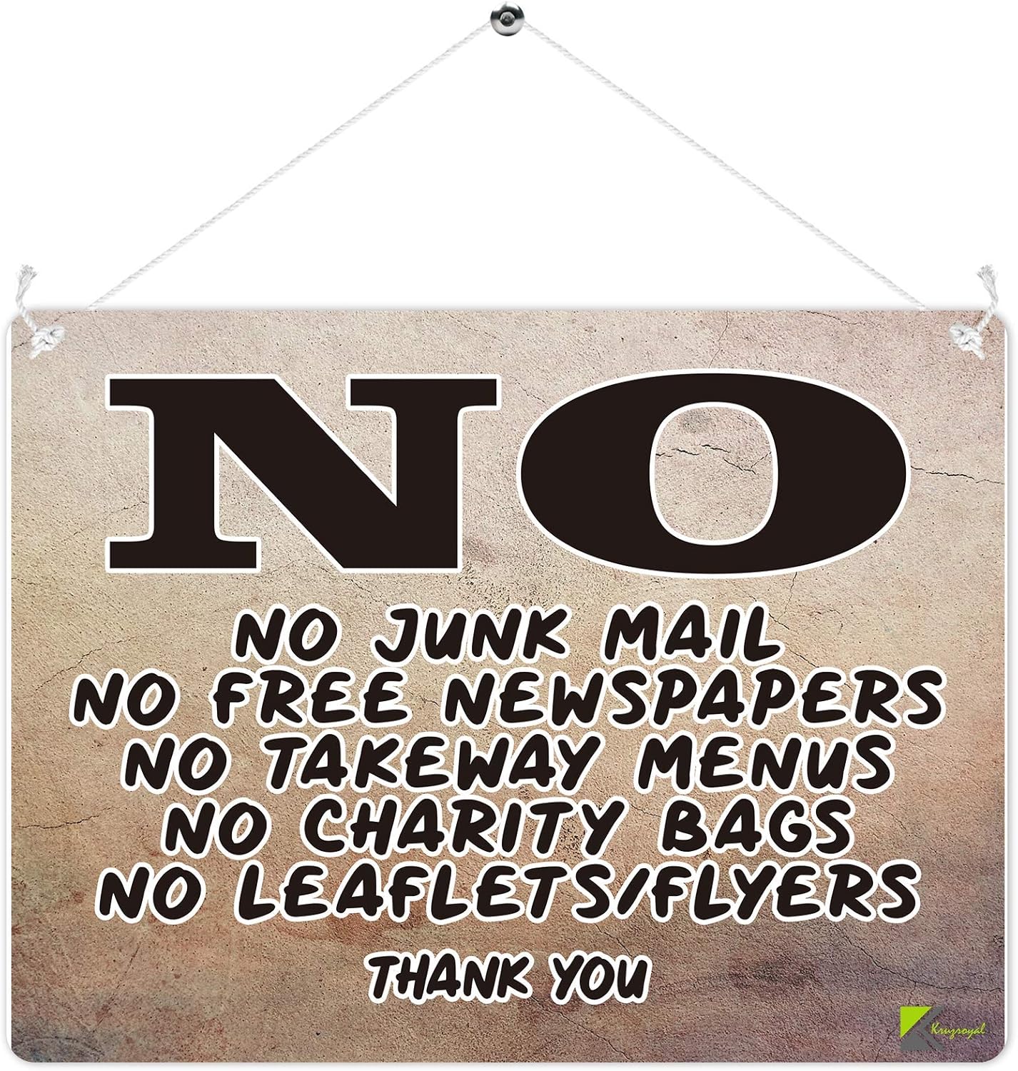 Kruzroyal MP301 No Junk Mail,No Free Newspapers,No Takeaway Menus,No ...