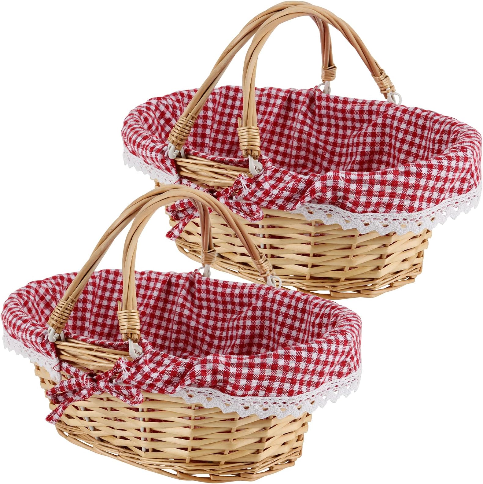 Amazon.com: ZEONHEI 2 PCS Wicker Woven Basket, Attractive Willow Woven ...