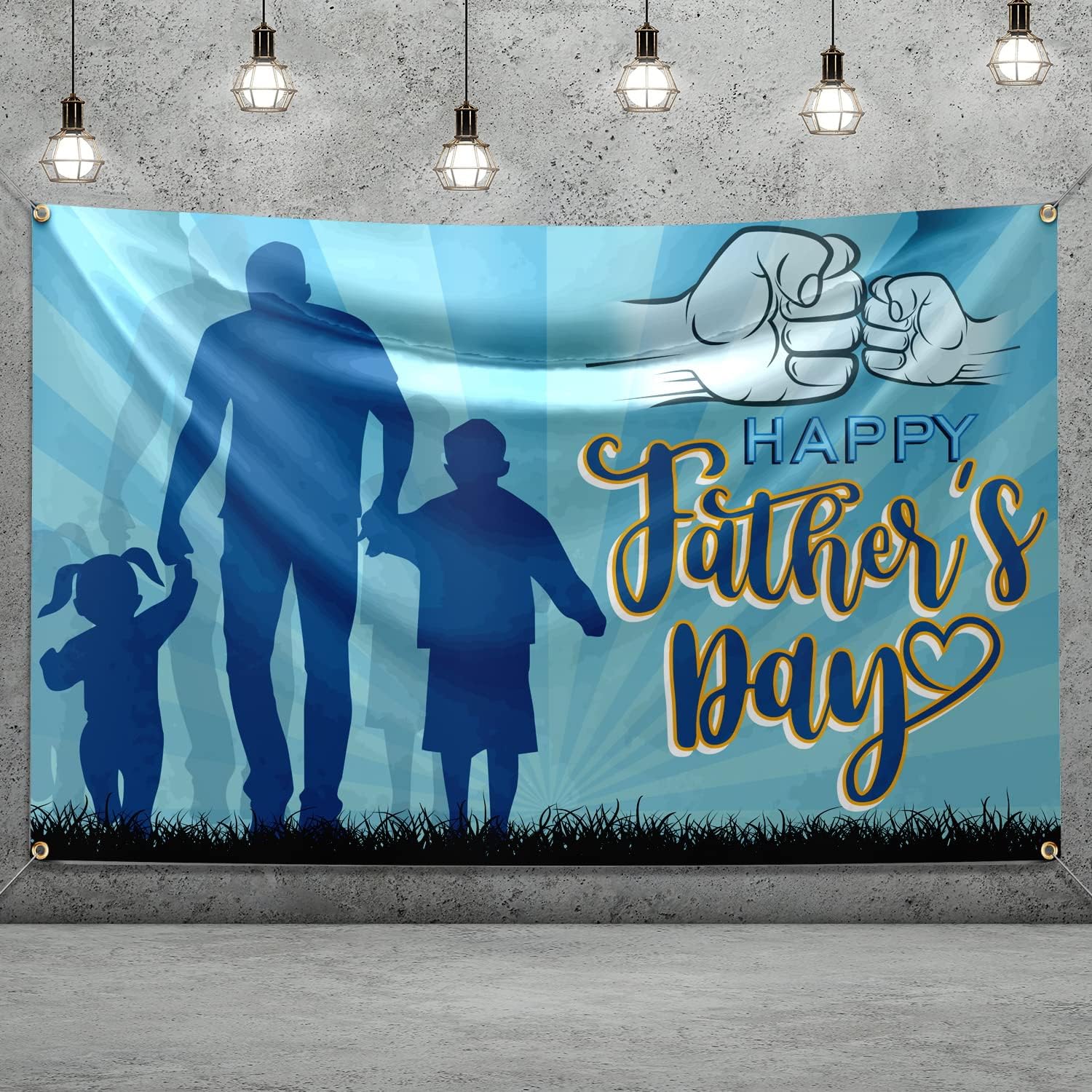 Amazon.com : Happy Father Day Decorations-Happy Fathers Day Backdrop ...