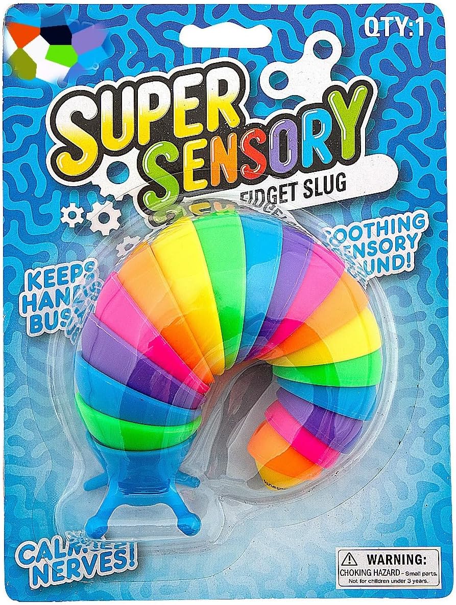 Amazon.com: HAPPY DEALS ~ Super Sensory Rainbow Fidget Slug | 7.5 Inch ...