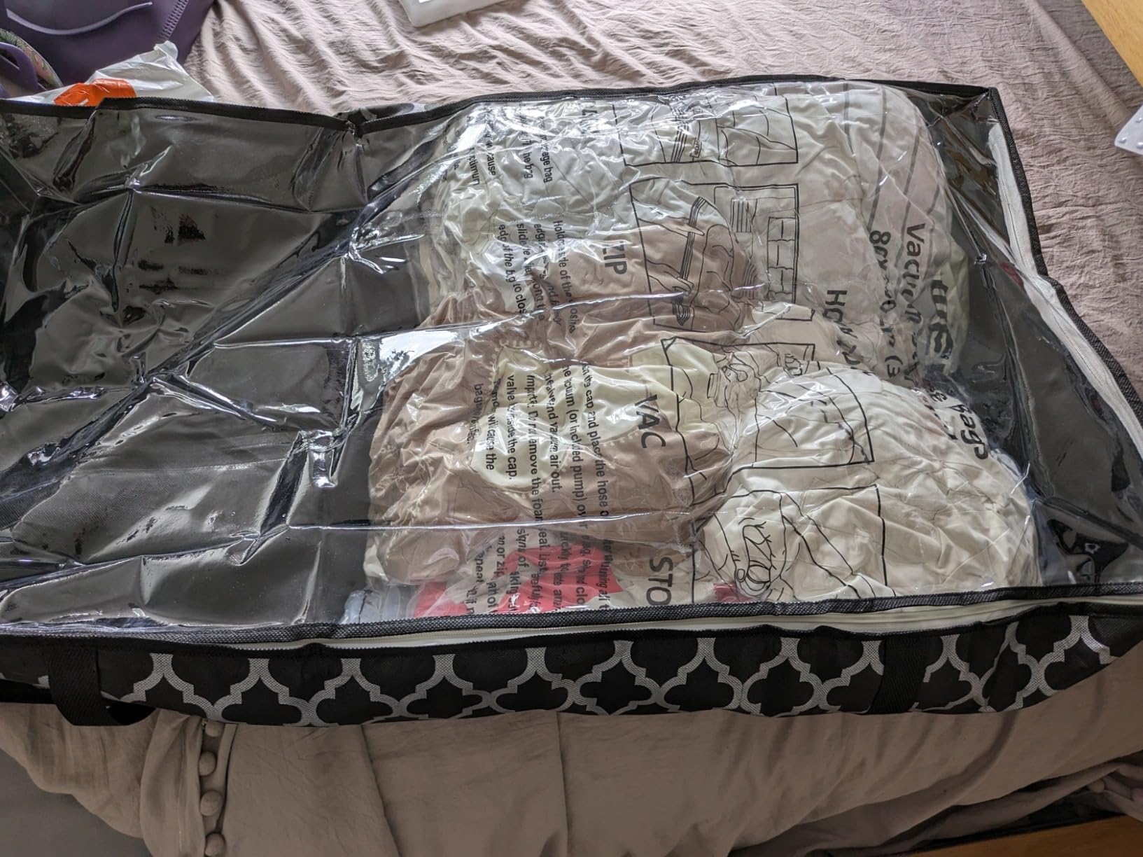 3 Pack 90L Large Under Bed Storage Bags, Underbed Storage Bag with Lid ...