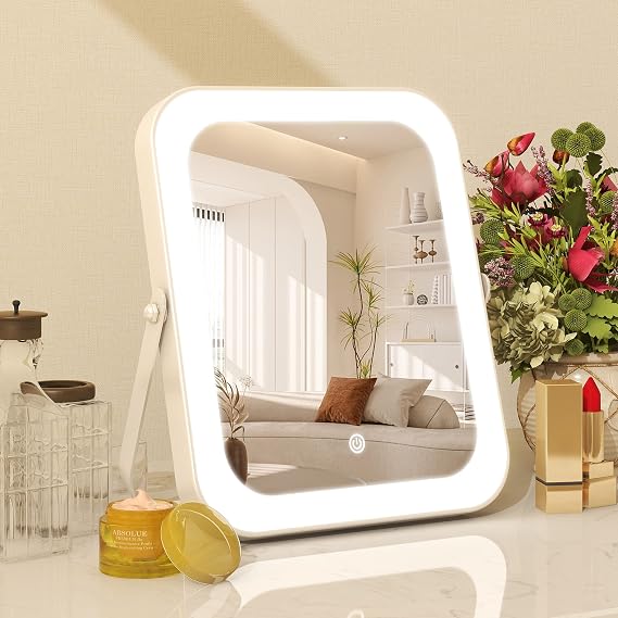 Amazon.com: ROLOVE 8"x10" Lighted Vanity Mirror, Makeup Mirror with ...