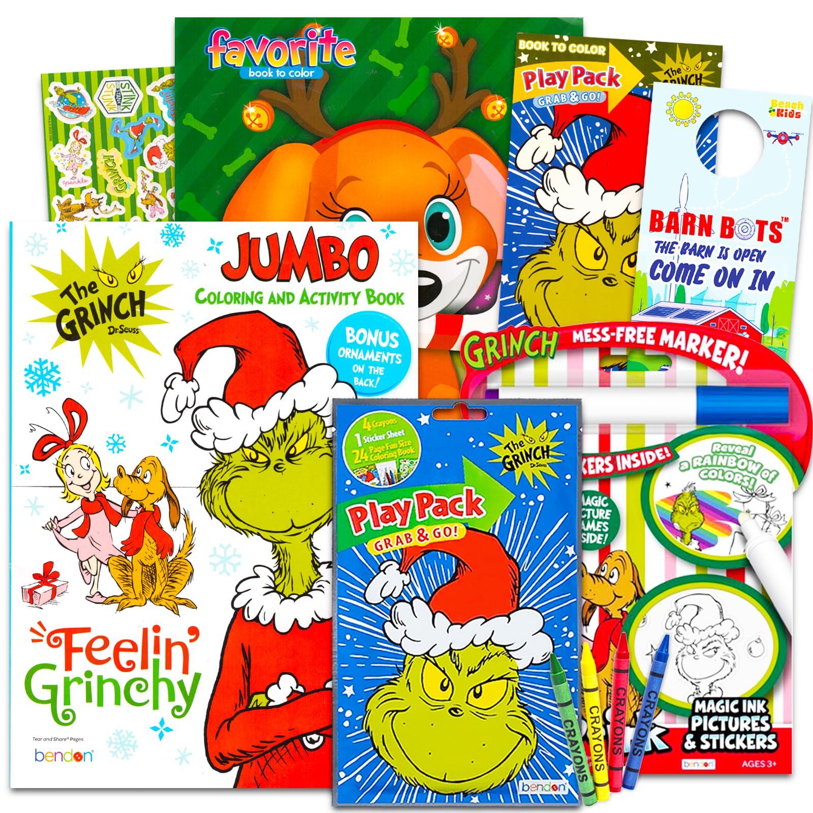 Amazon.com: Grinch Coloring Books for Kids - 4 Pc Bundle with Grinch ...