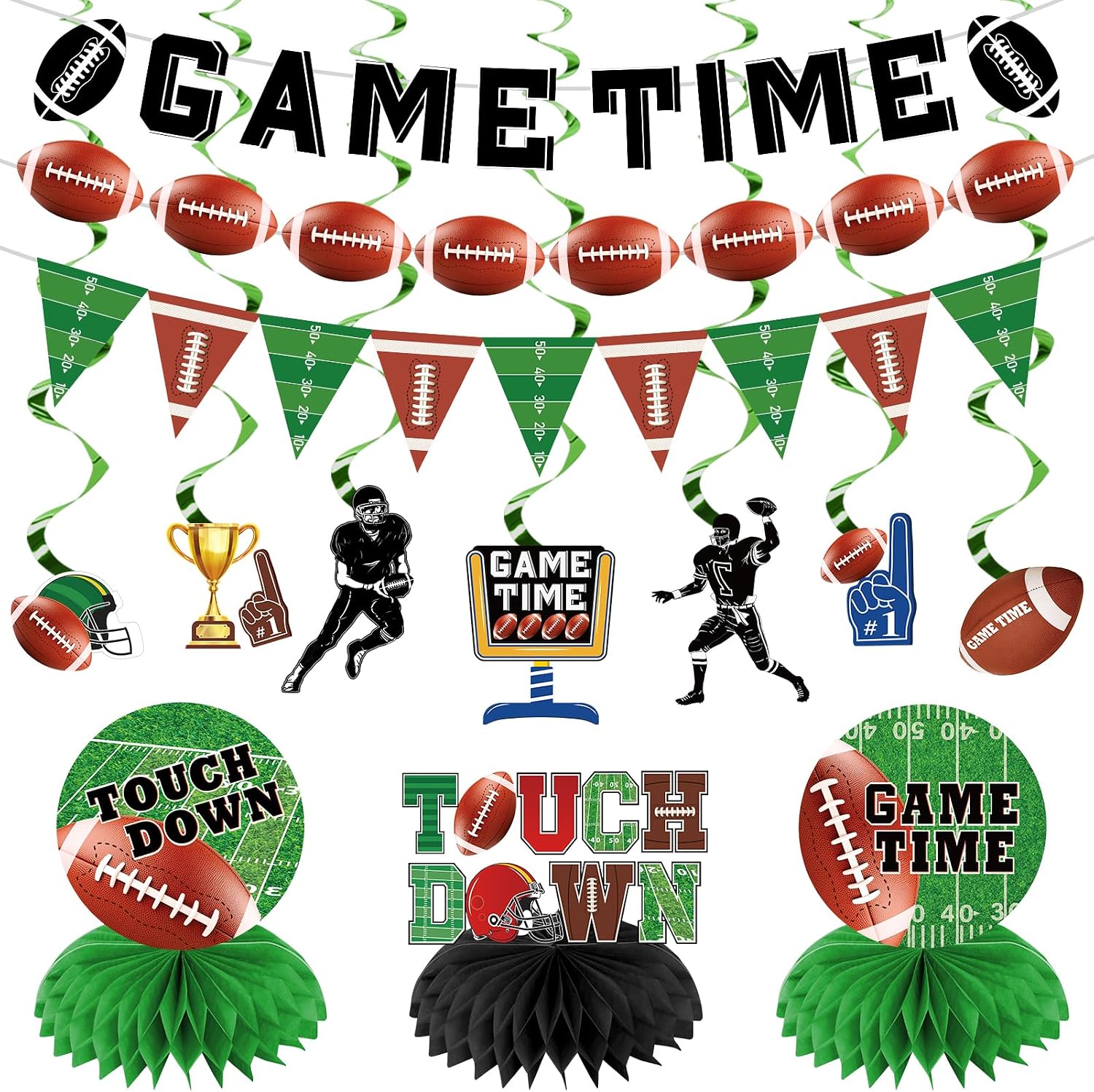 Amazon.com: Football Party Decorations Kit, Game Time Football Theme ...
