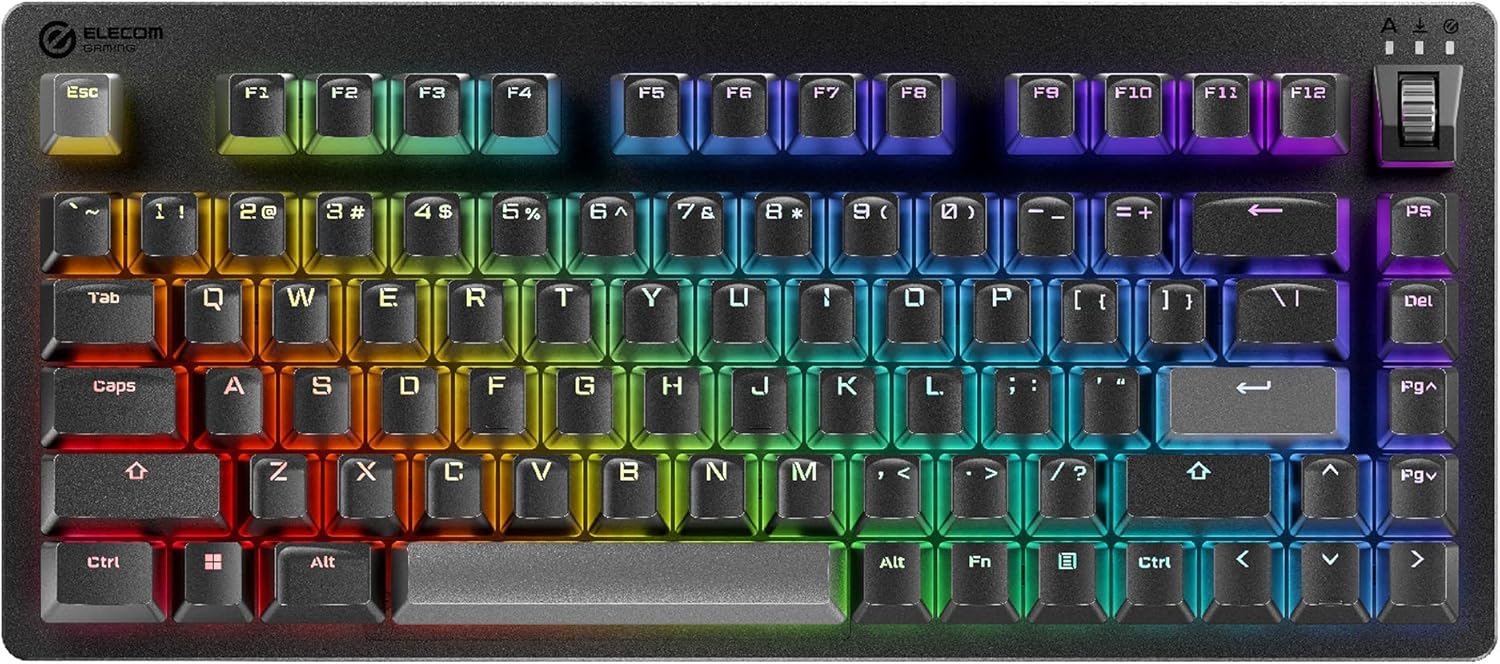 Amazon.com: ELECOM VK720A Gaming Keyboard, Quiet Magnetic Switches ...