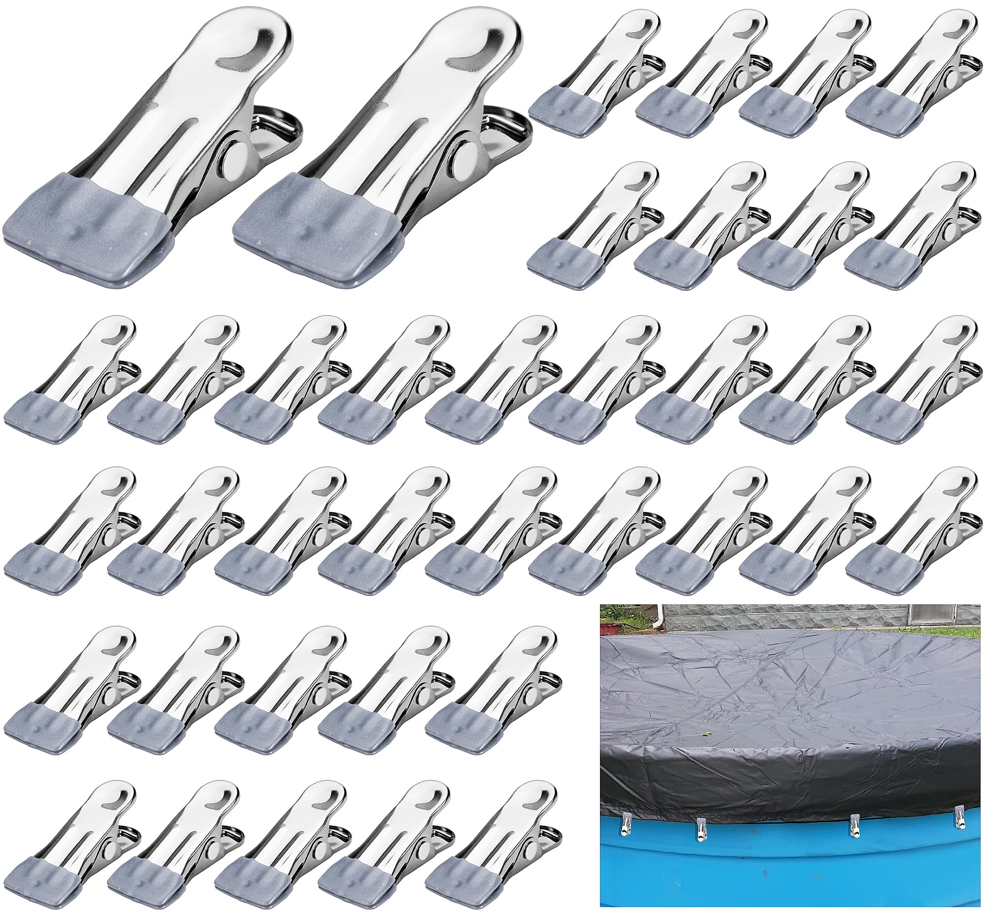 Amazon.com: 40 Pcs Swimming Pool Cover Clamps-Multifunctional Swimming ...