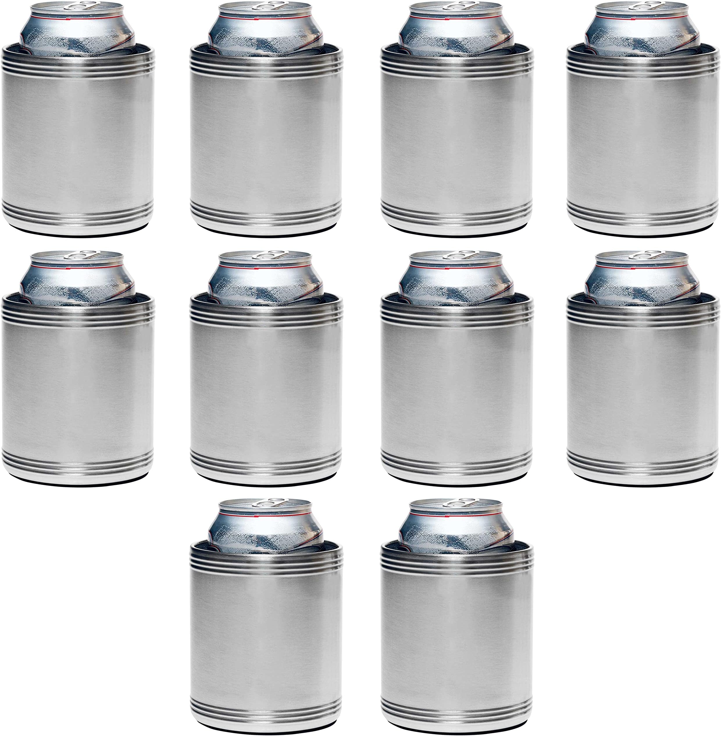 Amazon.com: Stainless Steel Can Coolers Set of 10, Bulk Pack - Great ...