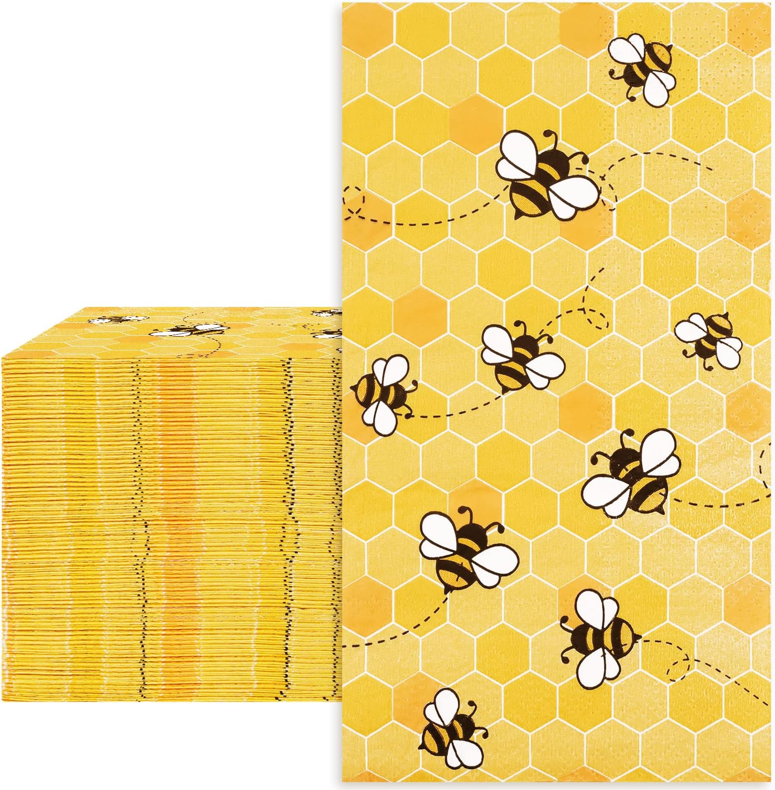 Amazon.com: Whaline Bee Guest Napkins 3 Ply Disposable Paper Pack ...
