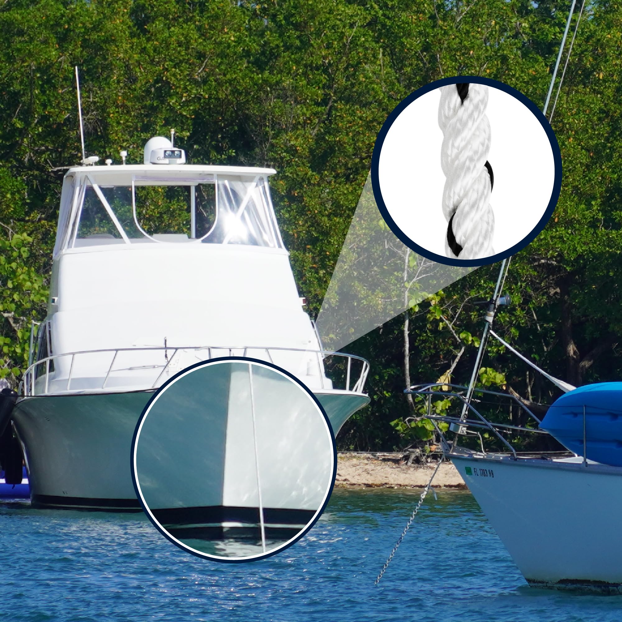 Snapklik.com : Boat Anchor Rope 3/8 Inch X 100 Ft - Marine Premium 3 ...