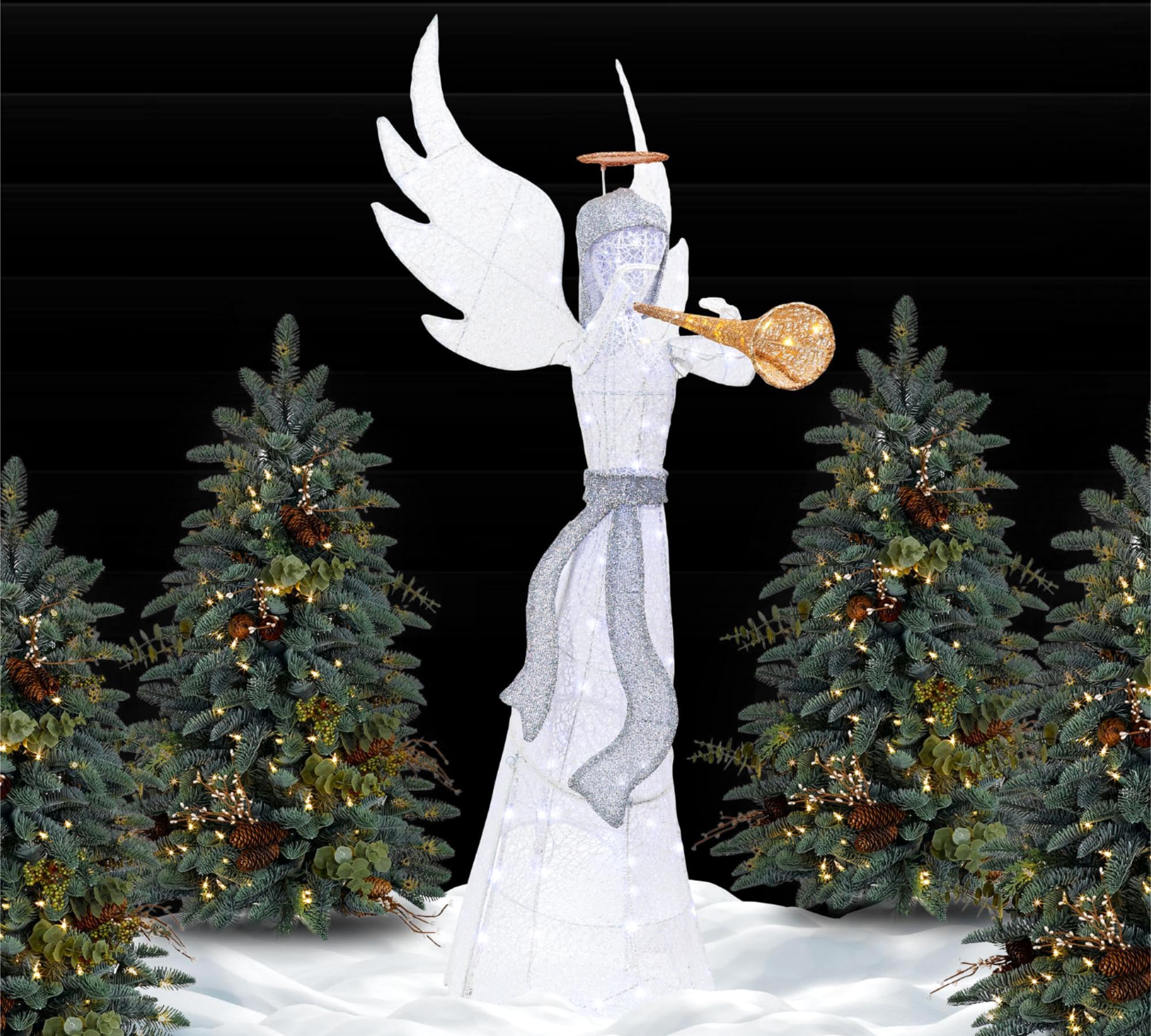 Snapklik.com : JAMFLY Outdoor Lighted Angel Christmas Decoration, Pre ...