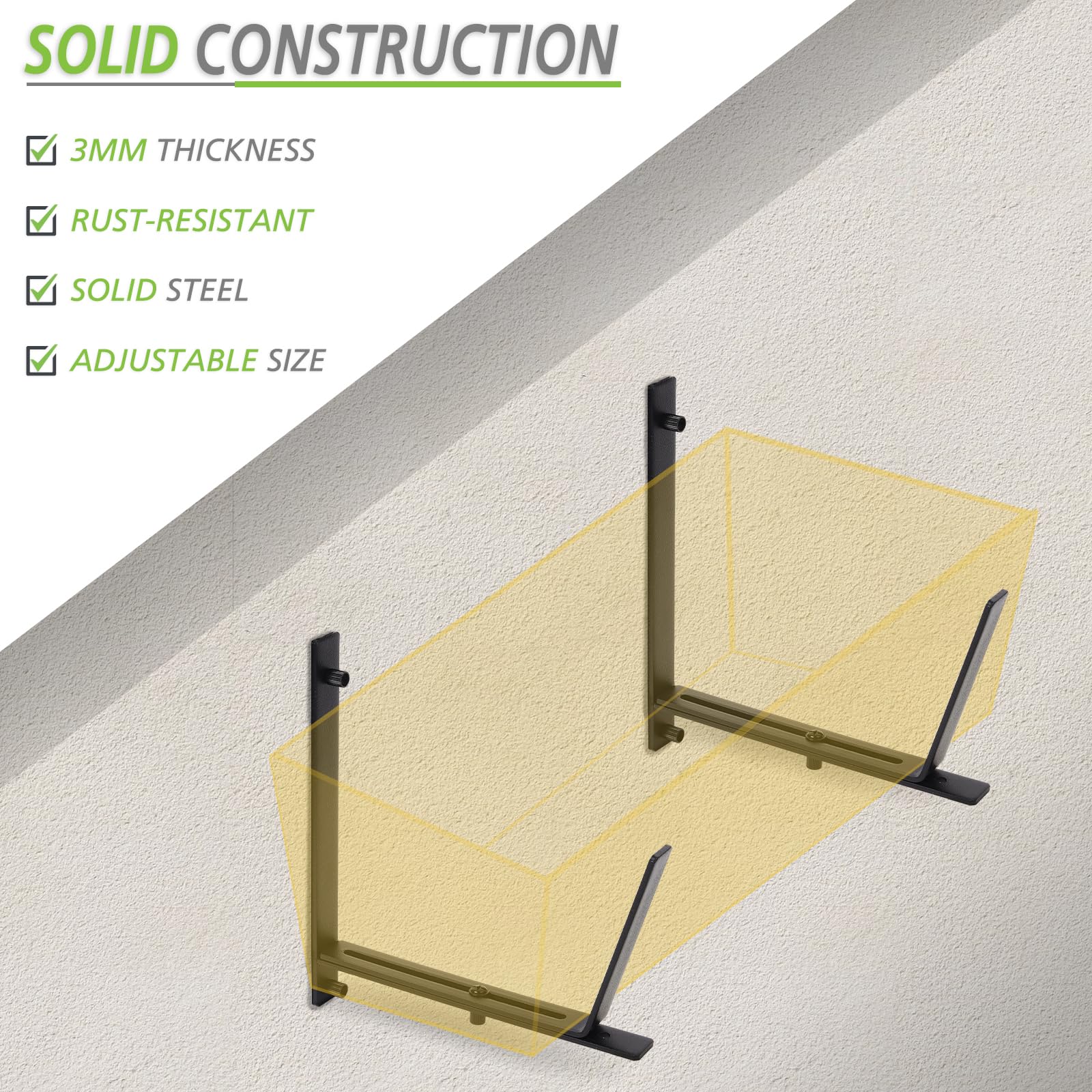 Snapklik.com : Window Box Brackets, 4 Pcs Universal Adjustable Planter ...