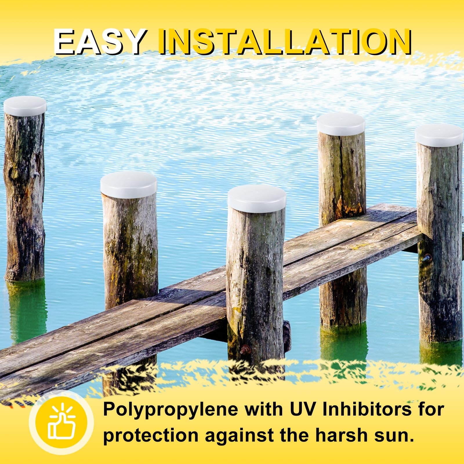 Snapklik.com : Landical 4 Pcs Marine Dock Piling Cap Protective Dock ...