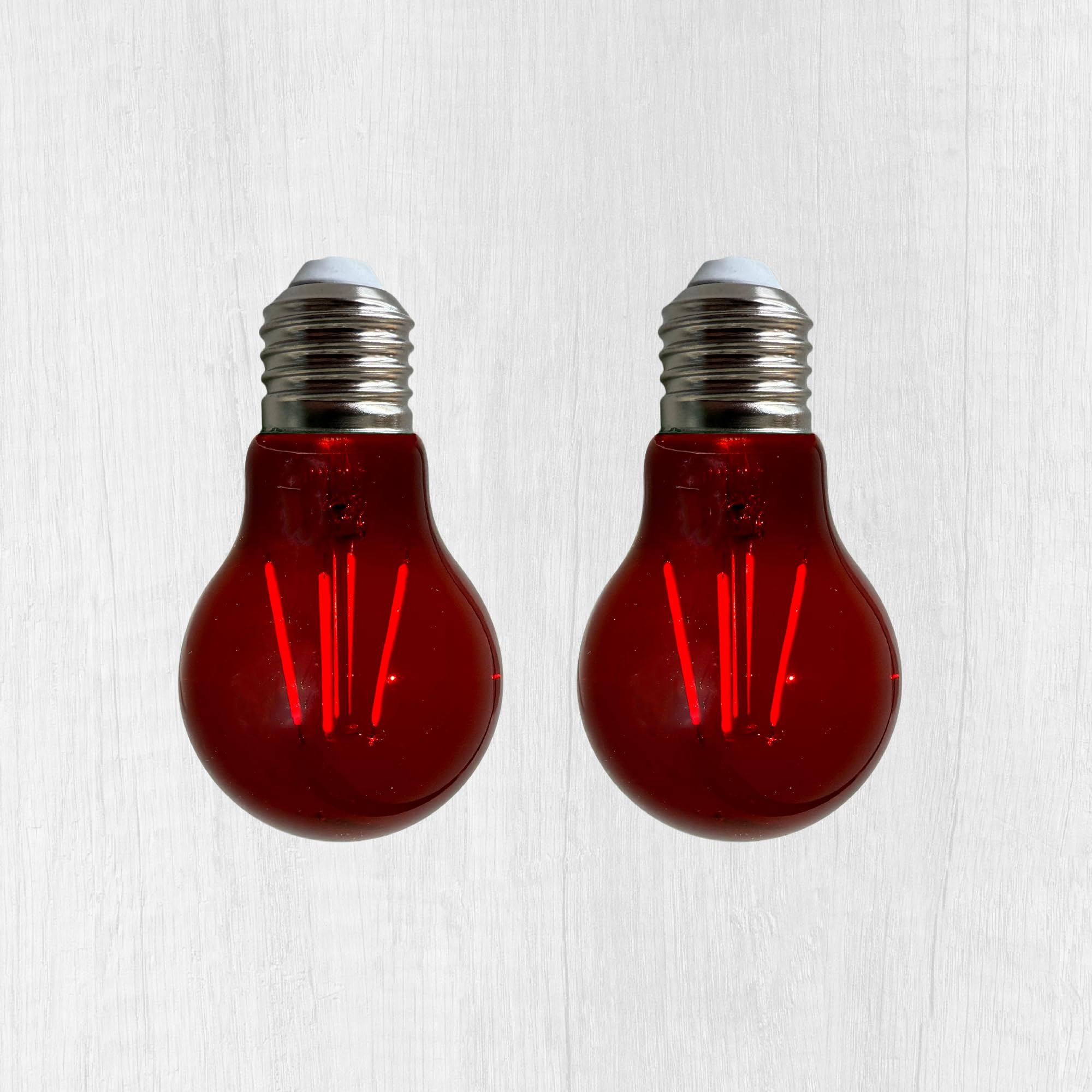 WHFIALUX A19 Edison LED Red Filament Light Bulbs, 4W, Red Colored Glass ...
