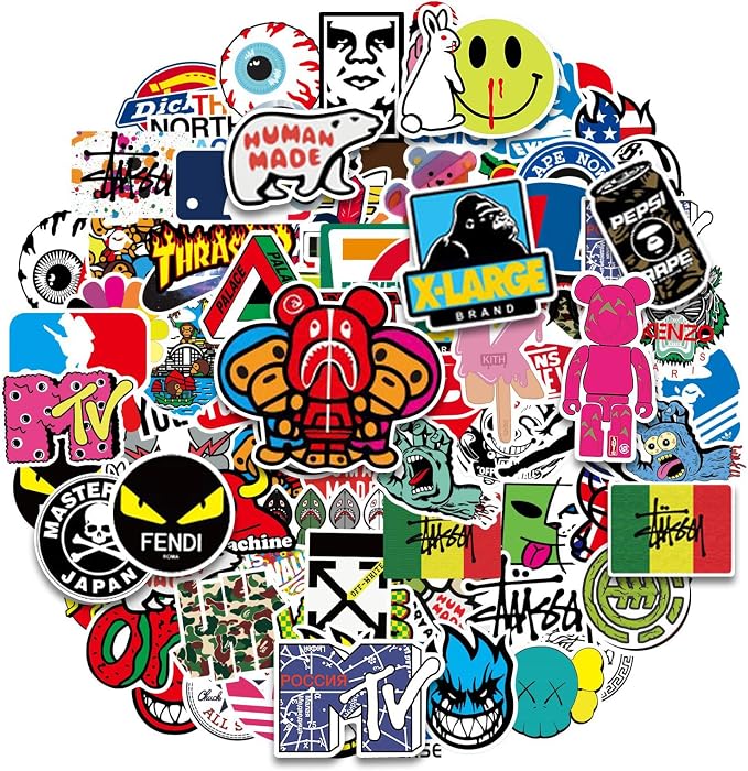 101 Pcs Skateboard Stickers, Non-Repeat Cool Sticker Pack Waterproof ...