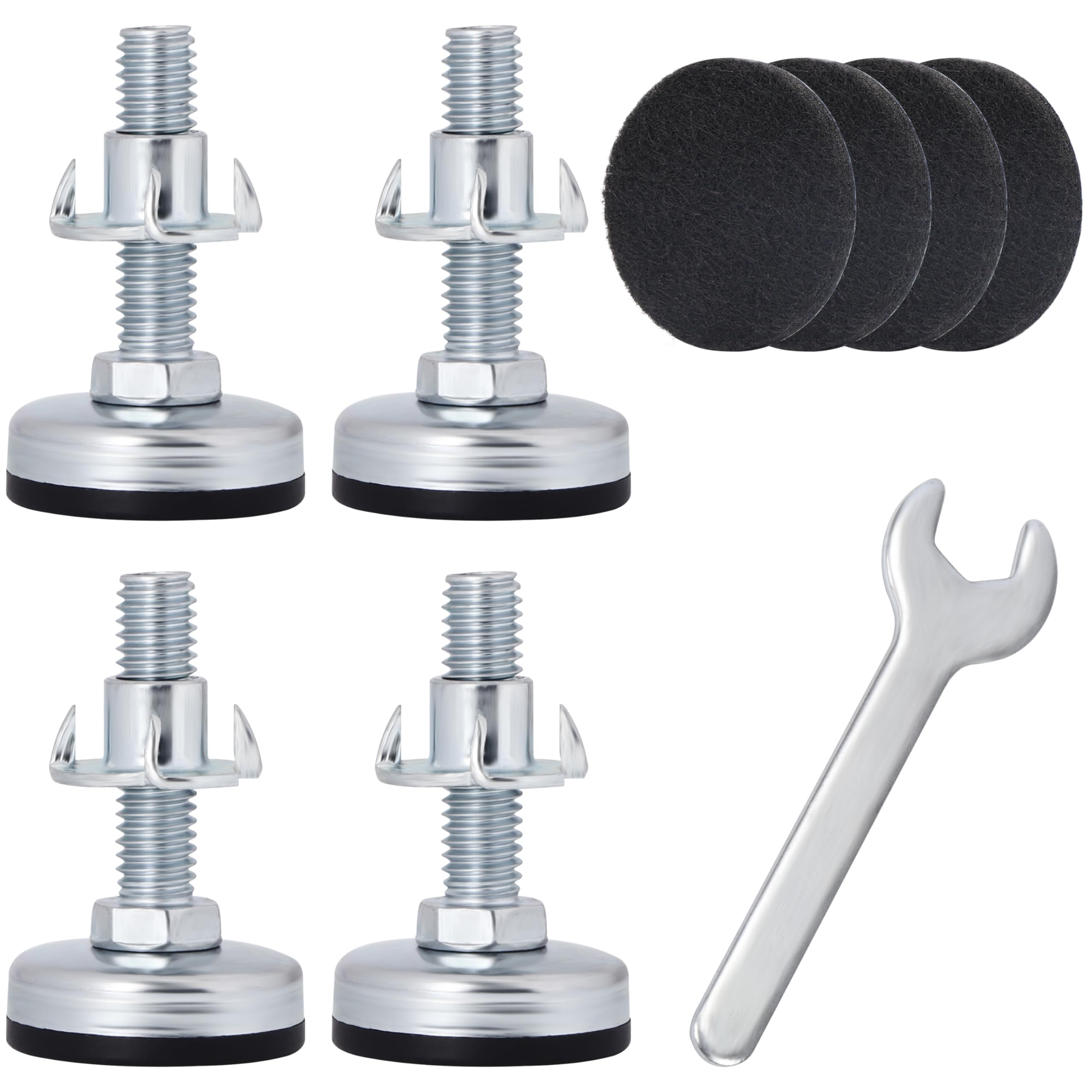 BELLE VOUS 4 Pack of Adjustable M10 x 50mm Furniture Levellers - Foot ...
