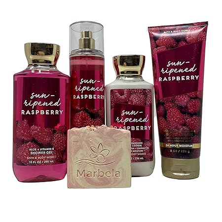 Amazon.com : Bath & Body Works Sun Ripened Raspberry Deluxe Gift Set ...