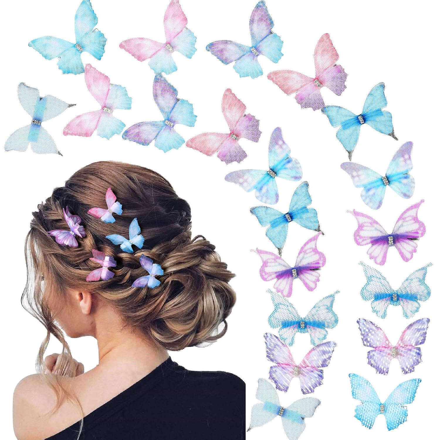 Amazon.com : Paderison 20Pcs Moving Glitter Hair Clips, Fairy Hair ...