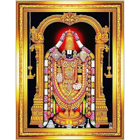 Smile N Style Essentials Big Tirupati Balaji Photo with LED Lights 52 x ...