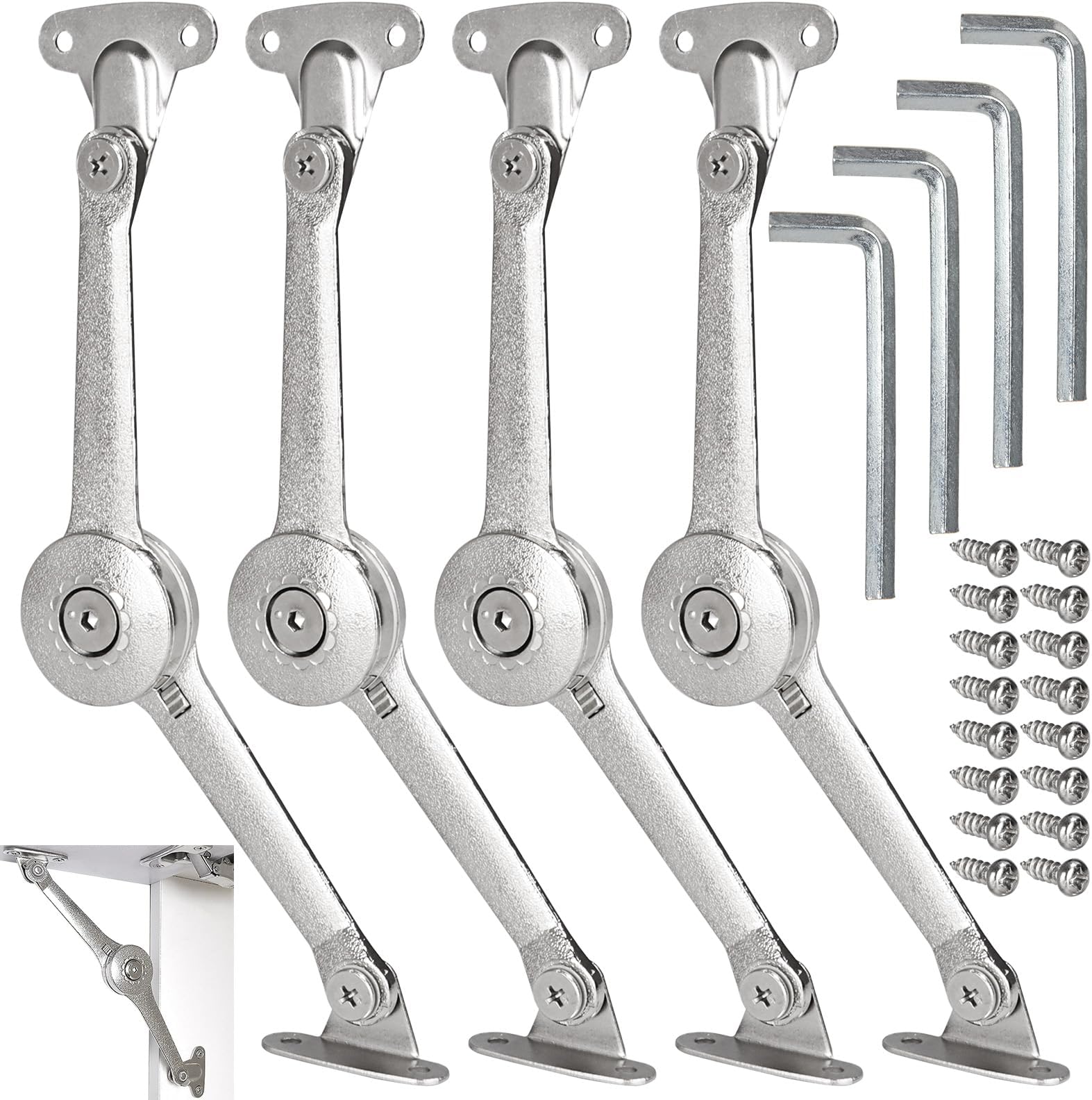 YAYODS 4PCS Heavy Duty Lid Support Hinges, Folding Lid Support Hinge ...