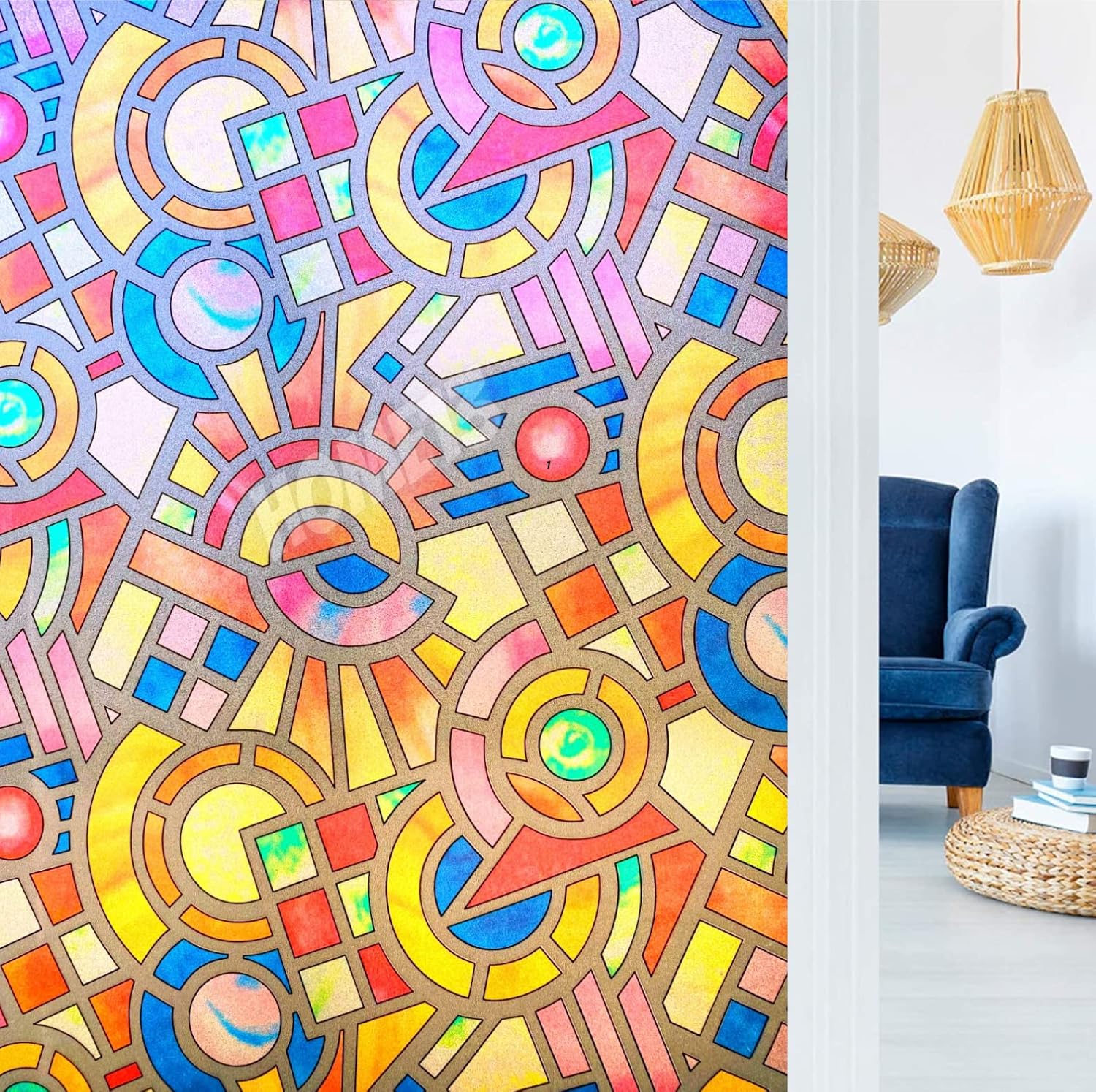 Buy HOME13™ Frosted Glass Window Film Static Window Clings Decorative ...