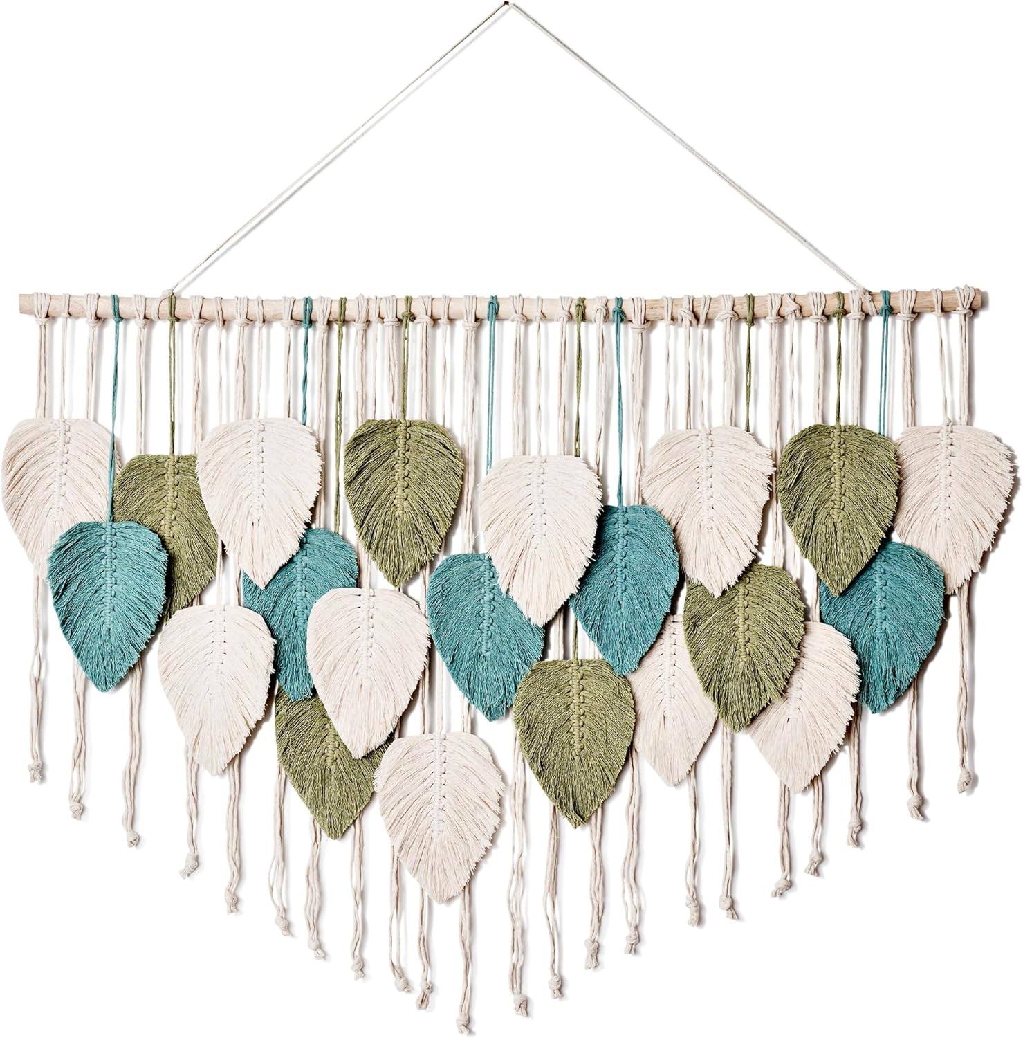 Amazon.com: SnugLife Large Macrame Wall Hanging Leaves - Chic Bohemian Handmade Woven Tapestry ...