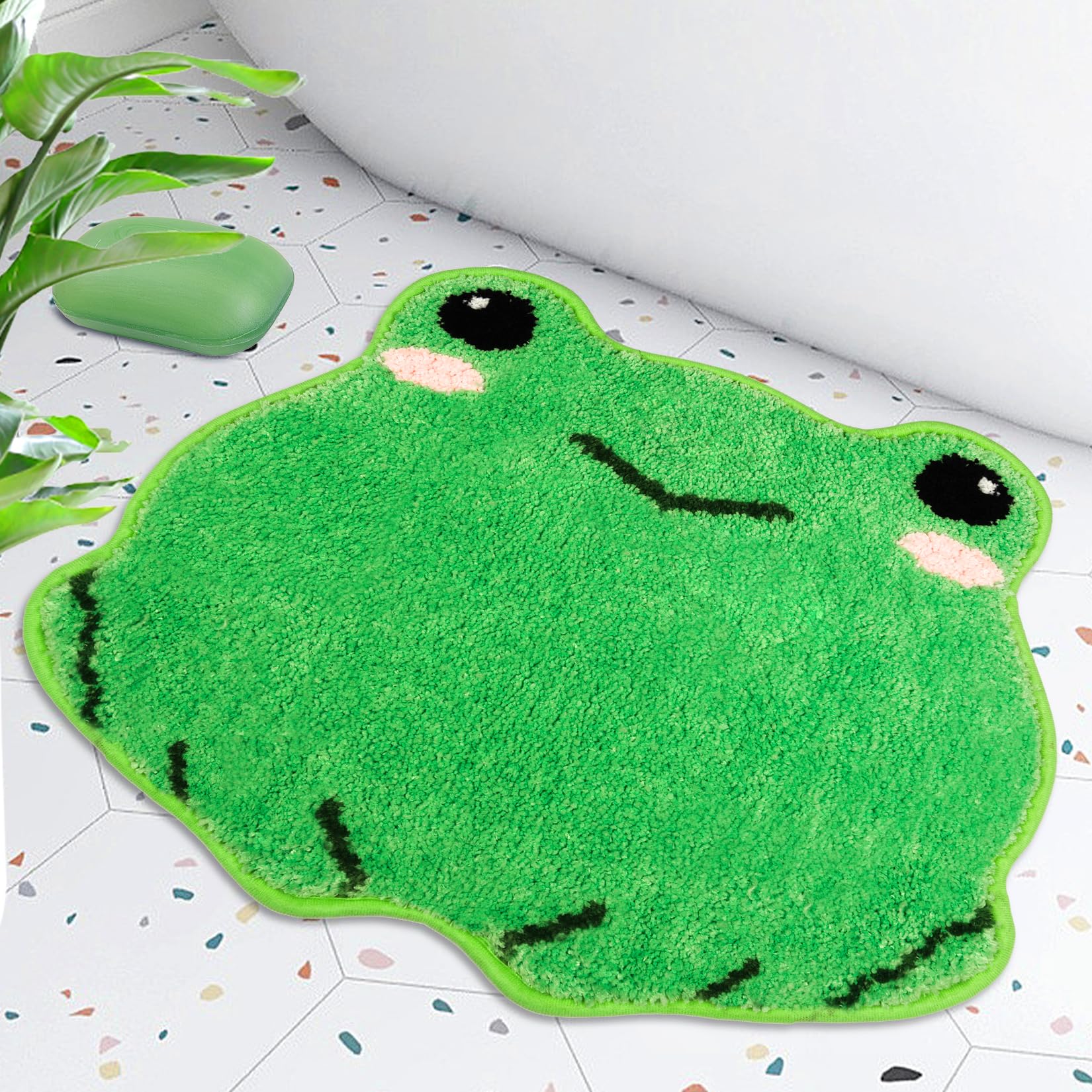 Amazon.com: NIGOWAYS Bathroom Rugs Mat,Frog Bath Rugs,Water Absorbent ...