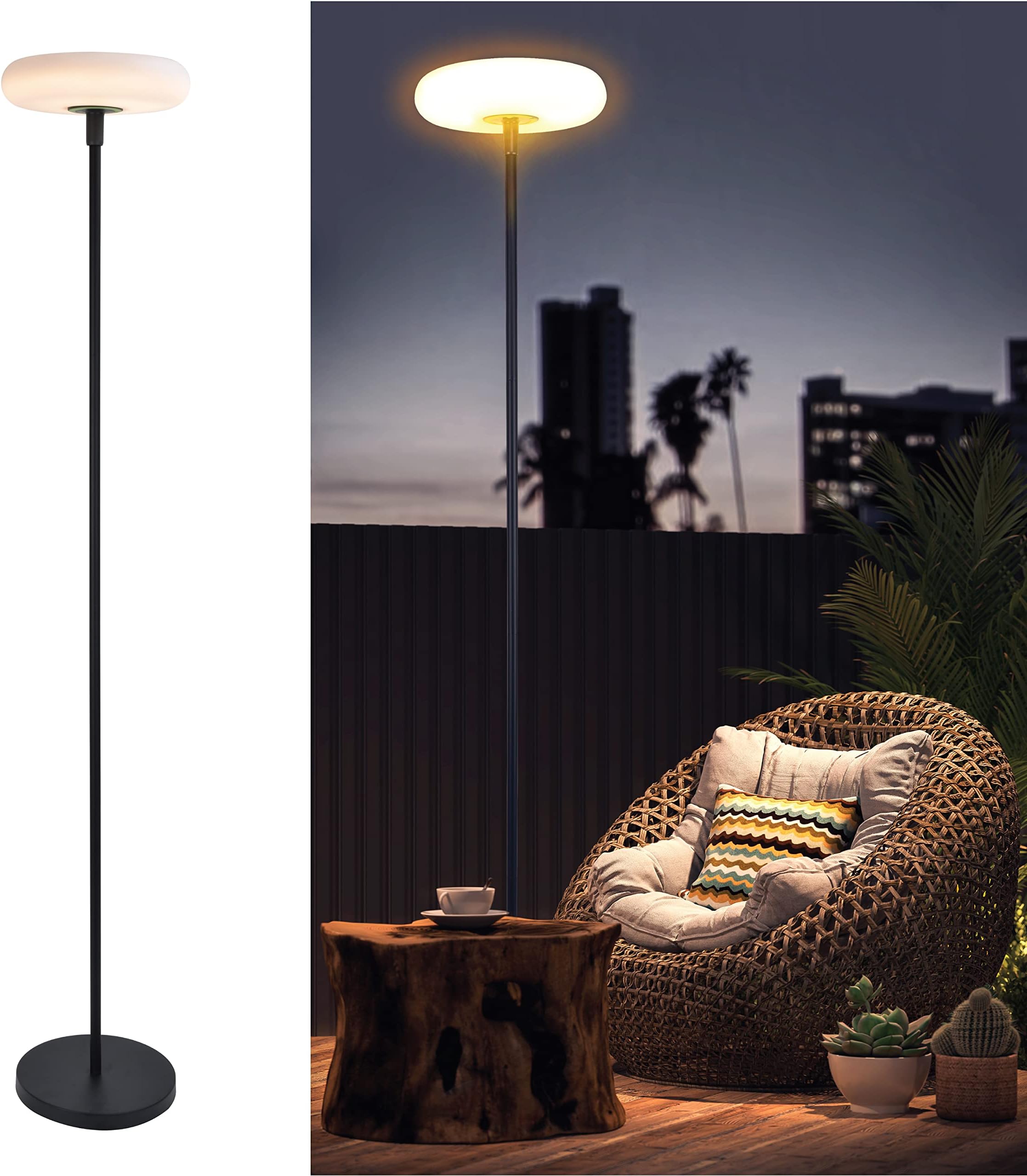 Nocturne Outdoor 100% Solar Powered Floor Lamp | Ultra Bright Diffuse ...