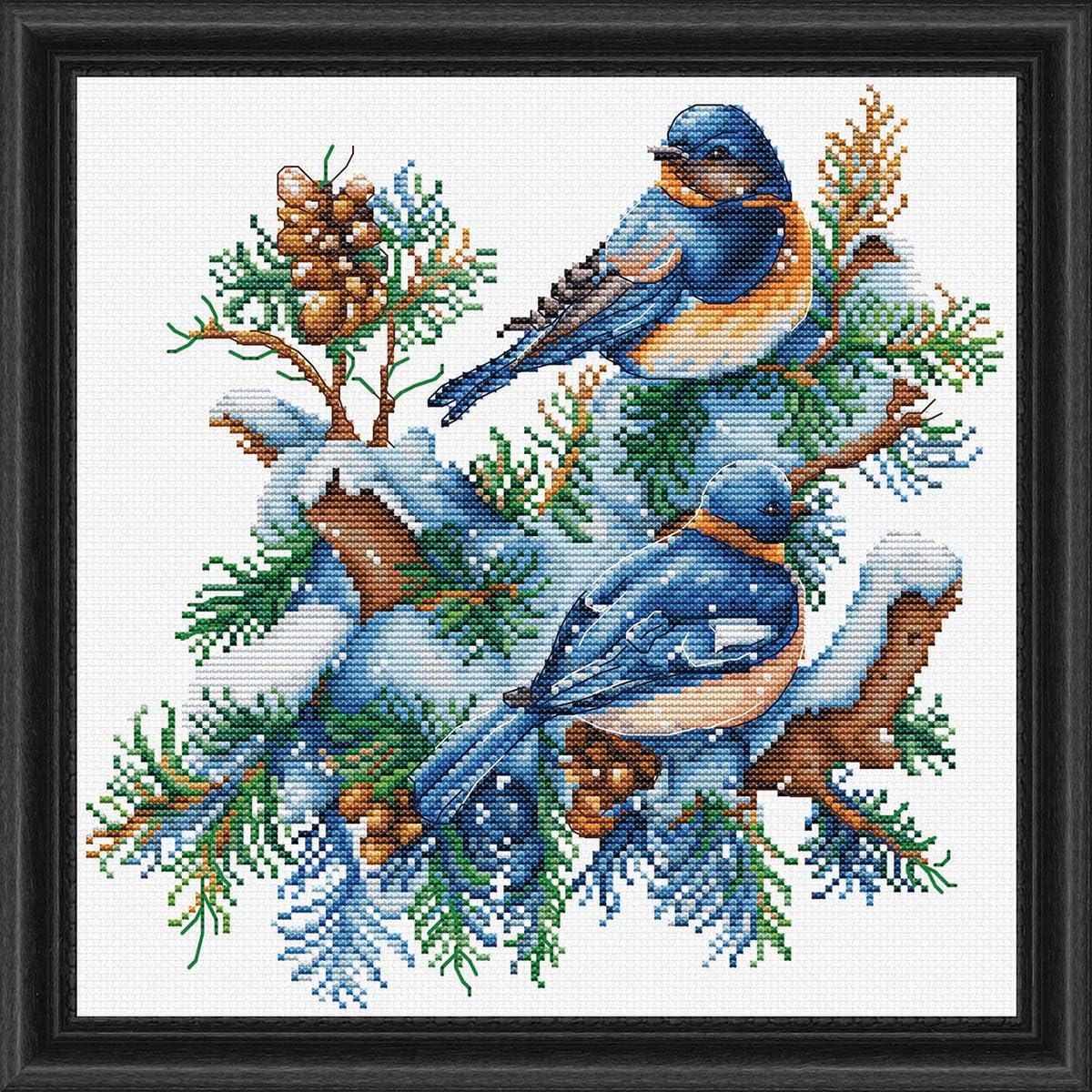 Amazon.com: Luca-S Counted Cross Stitch Kit, DIY Embroidery Kit for Adults, The Birds-Winter ...