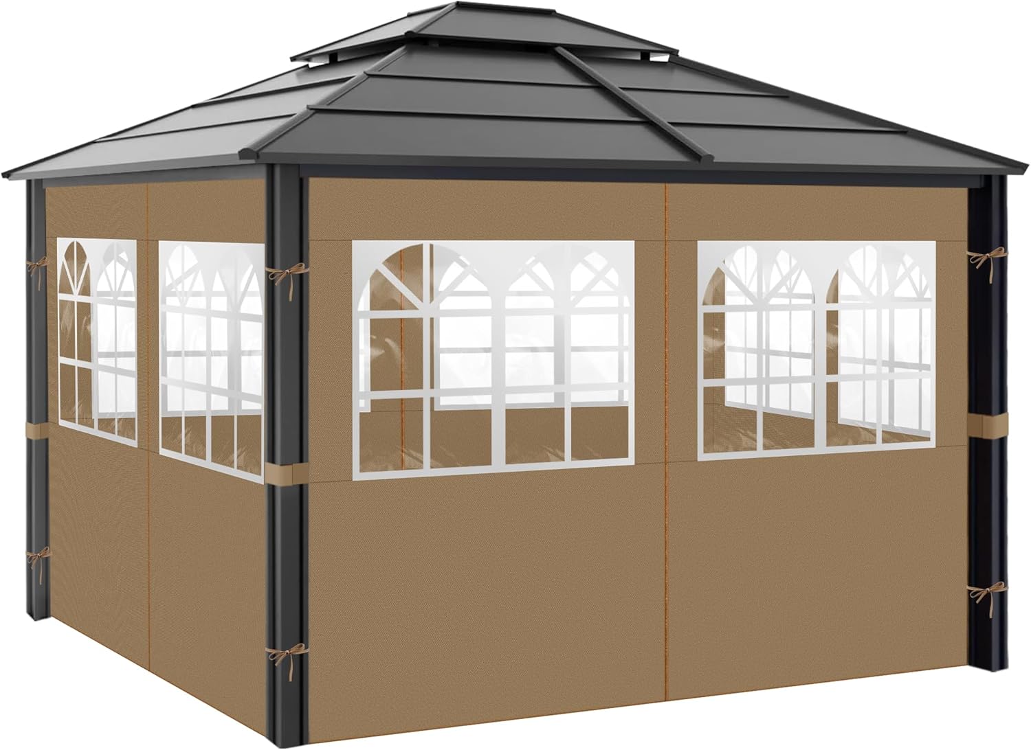 Amazon.com: Gazebo Privacy Curtains 10' x 12' with PVC Windows, 4 ...