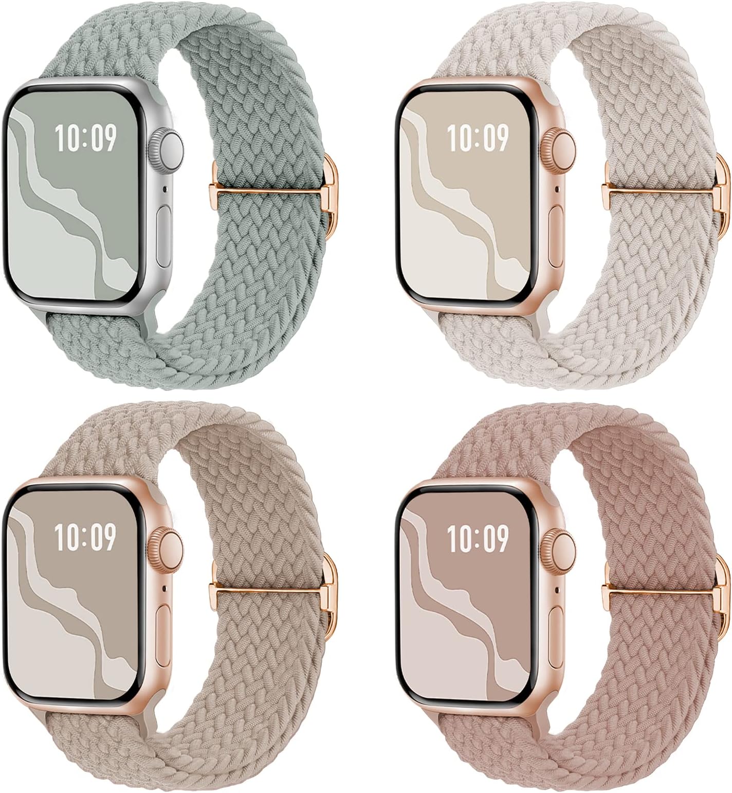 Braided Solo Loop 4-Pack Compatible with Apple Watch Band 38mm 40mm ...