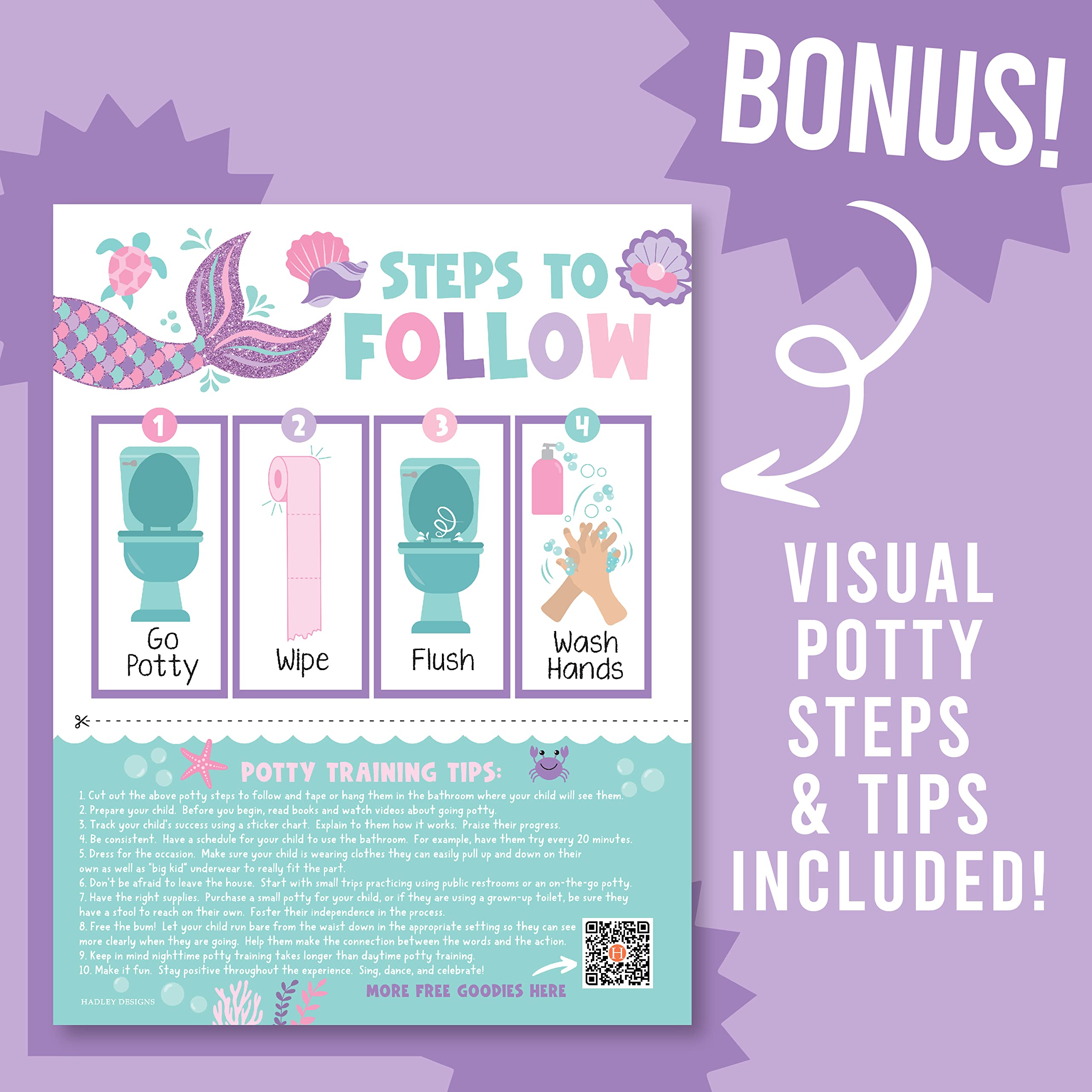 Snapklik.com : Mermaid Potty Training Chart For Toddler Girls - Potty ...