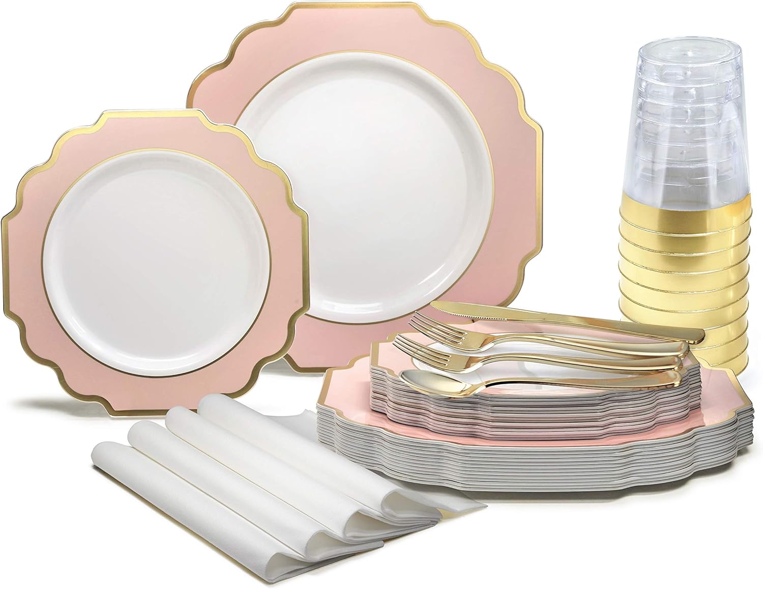 Amazon.com: " OCCASIONS" 200 Piece set (25 Guests)-Wedding Plastic ...
