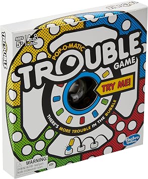 Amazon.com: Hasbro Gaming Trouble Board Game for Kids Ages 5 and Up 2-4 ...