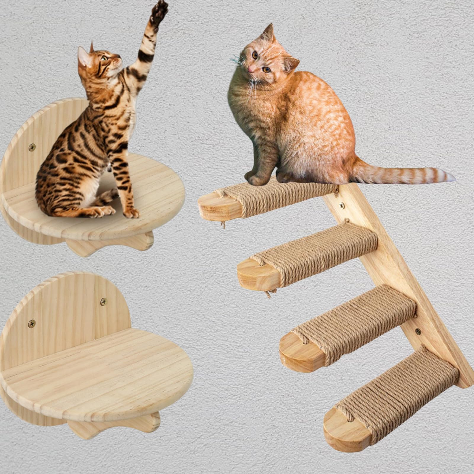 Snapklik.com : Cat Wall Shelves, 2-Packs Cat Wall Furniture Sisal Rope ...